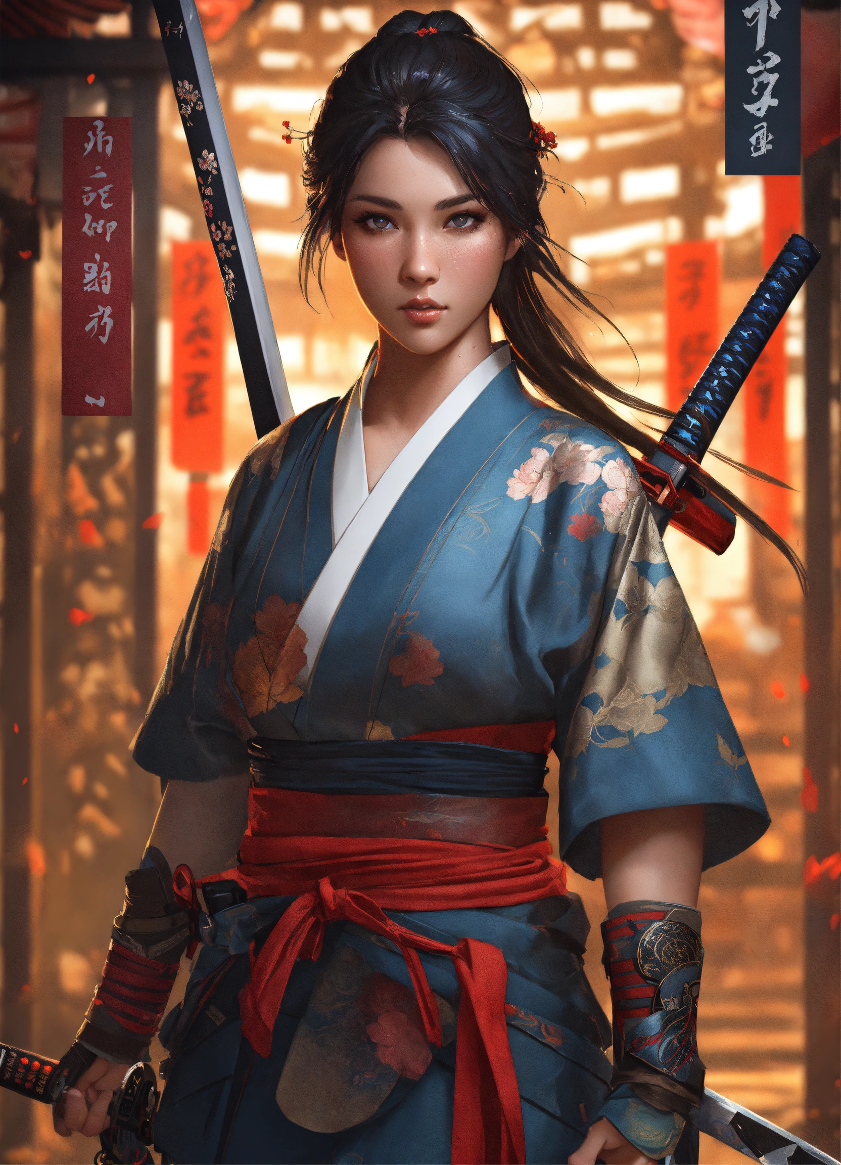 Lexica - "female Japanese ronin", heroine, katana, samurai, head and ...