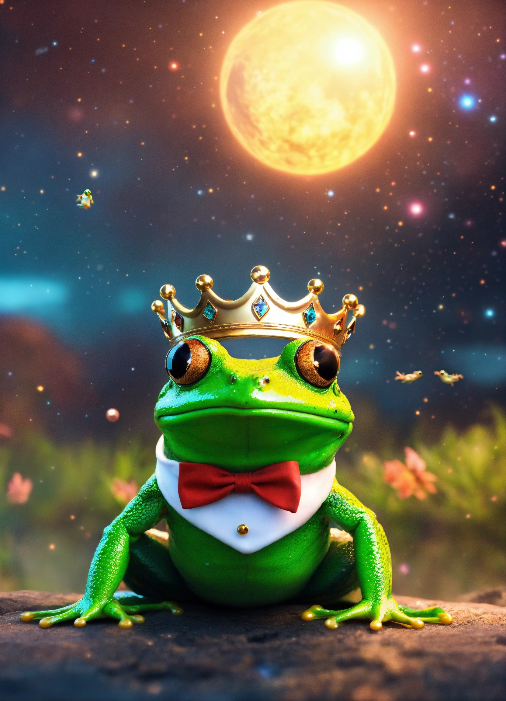 Lexica - Cute frog in suit and crown with cute lady frog in dress ...