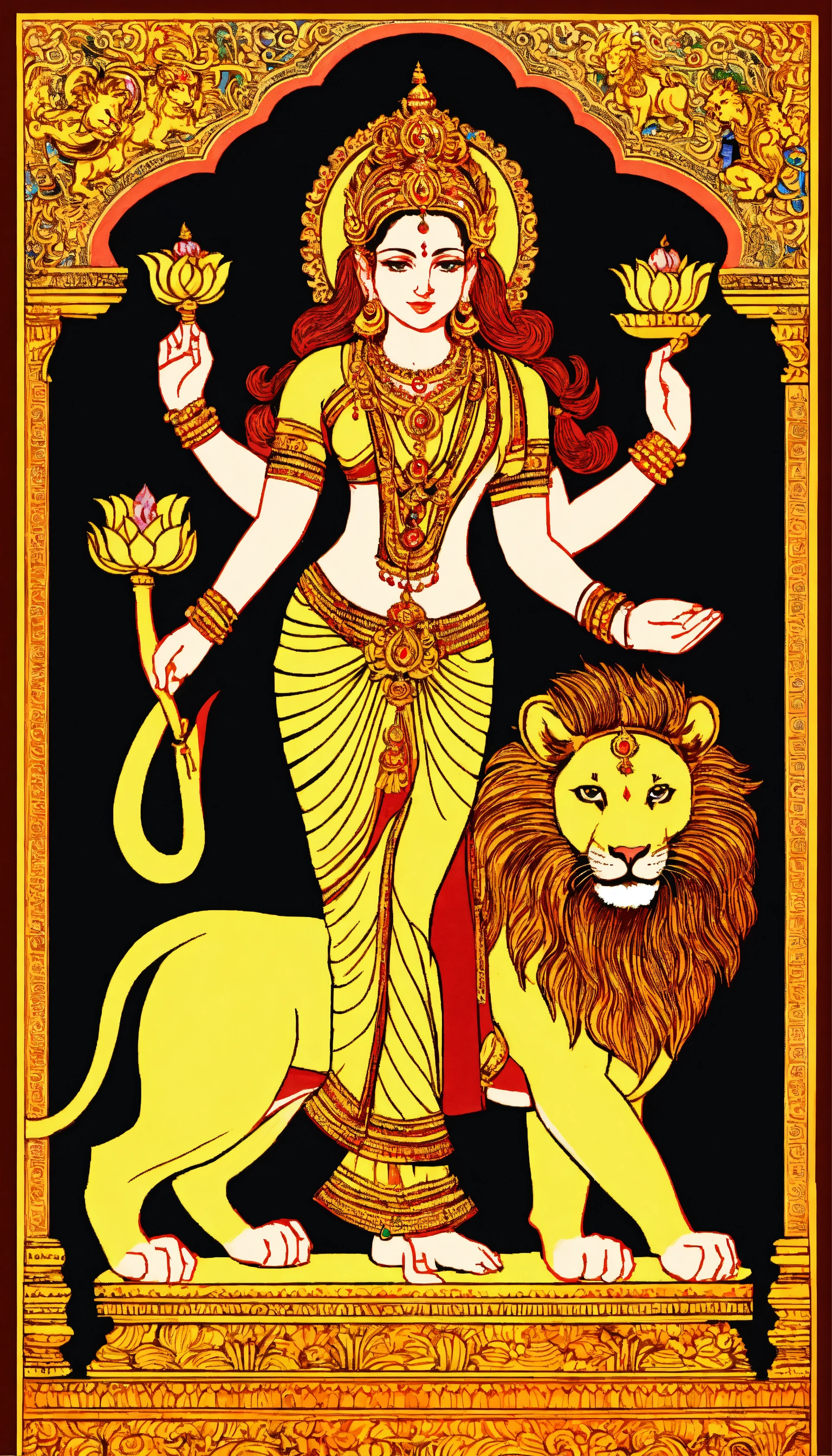 Lexica - Goddess Lakshmi with lion