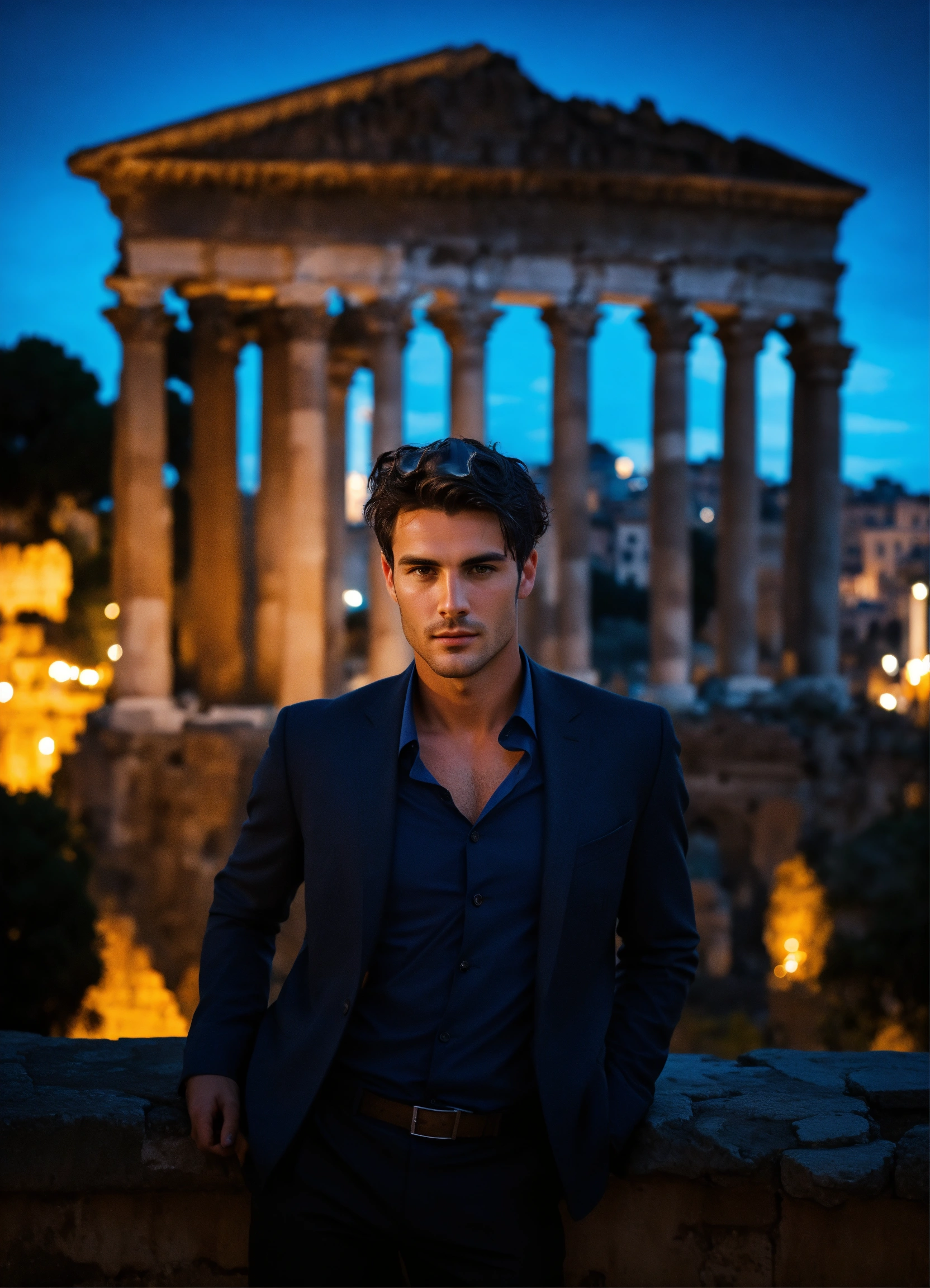 Lexica - Photo of a model one man with short dark hair with desire in ...