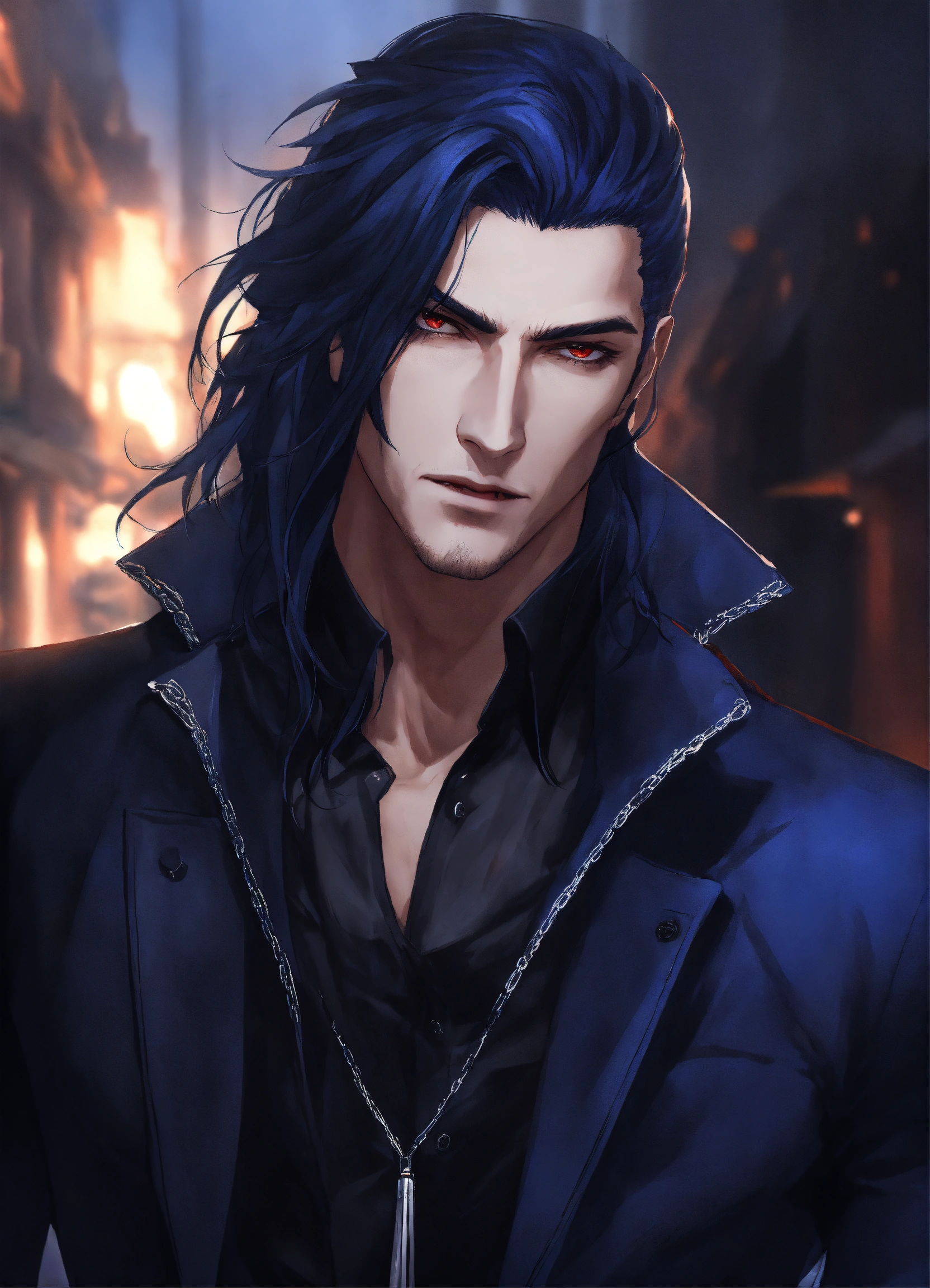 Lexica - Dark blue hair, handsome man, assassin, modern, hitman, cold ...