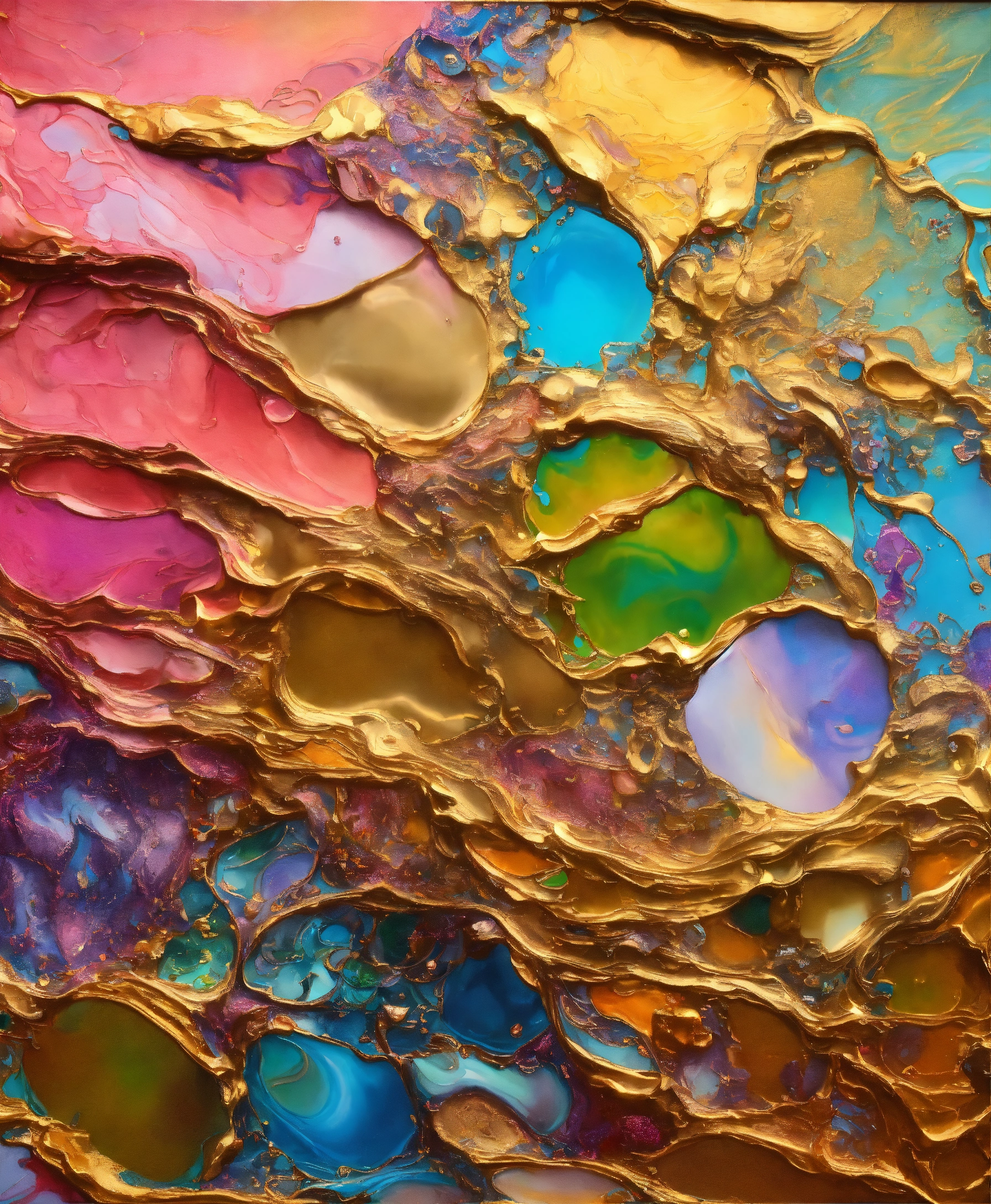 Lexica - Colorful abstract painting oil and water complex complicated ...