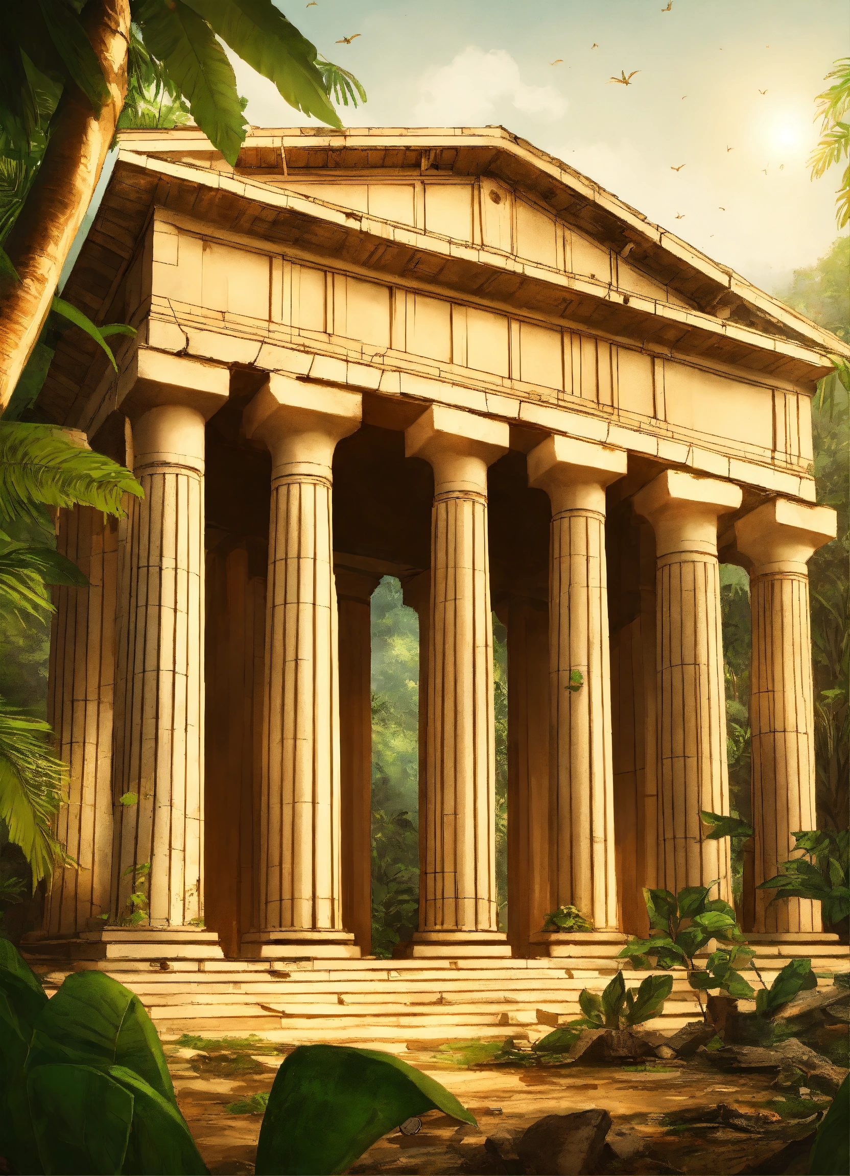 Lexica - Data and technology destroyed greek temple in the jungle with ...