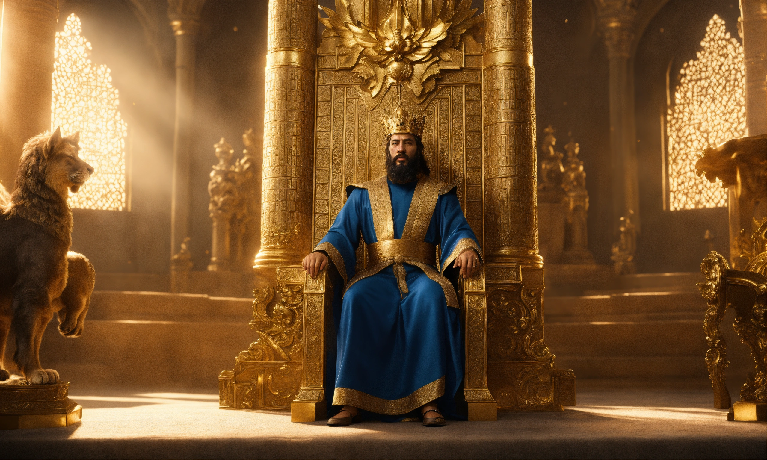 Lexica - Dário king of Babylon on the throne biblical character arts 8k ...