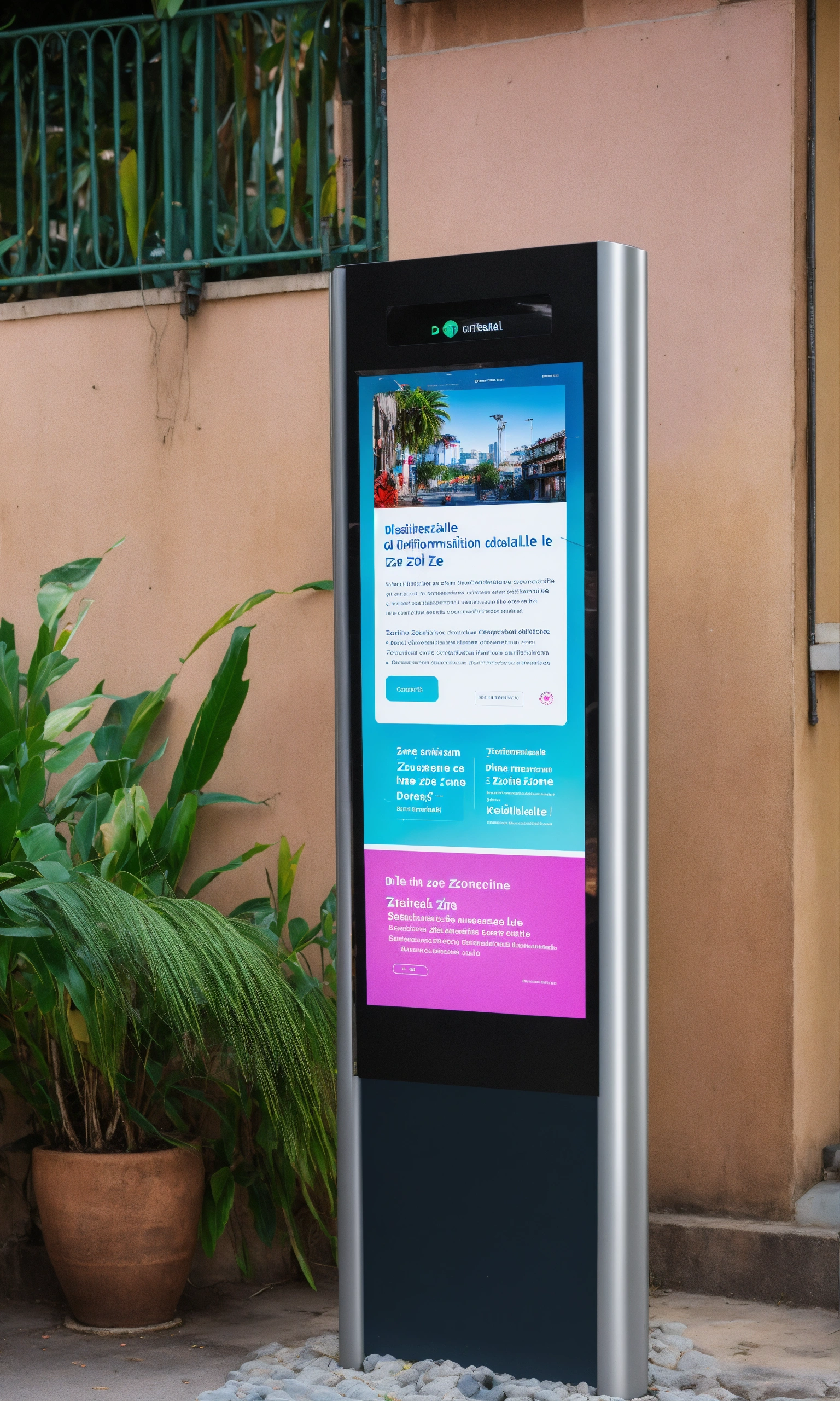 Lexica - Ecran digital d'information installé dans une zone urbaine ...