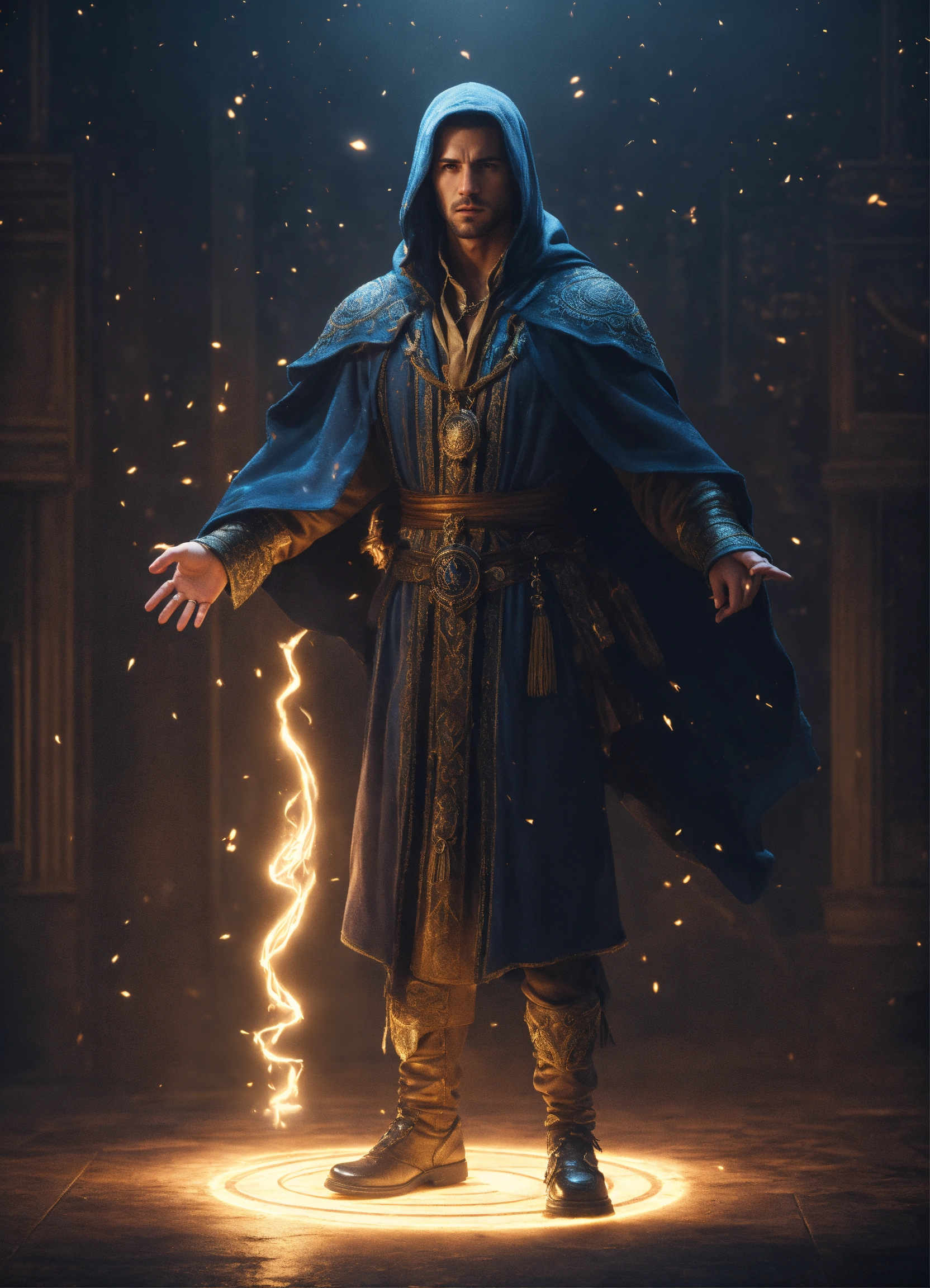 Lexica - A realistic full body portrait of a male mind sorcerer, mental ...