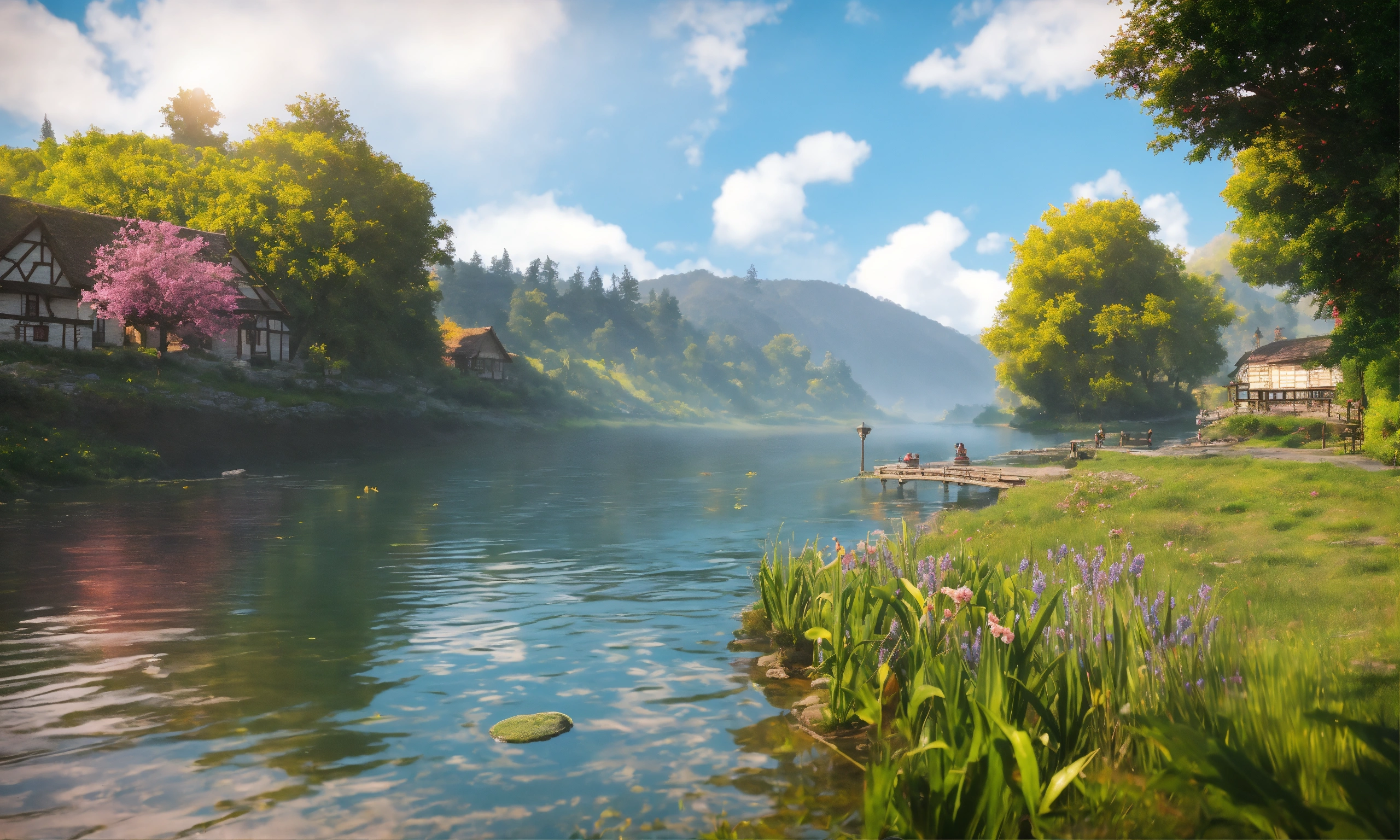 Lexica - The river, showcasing the idyllic setting animated