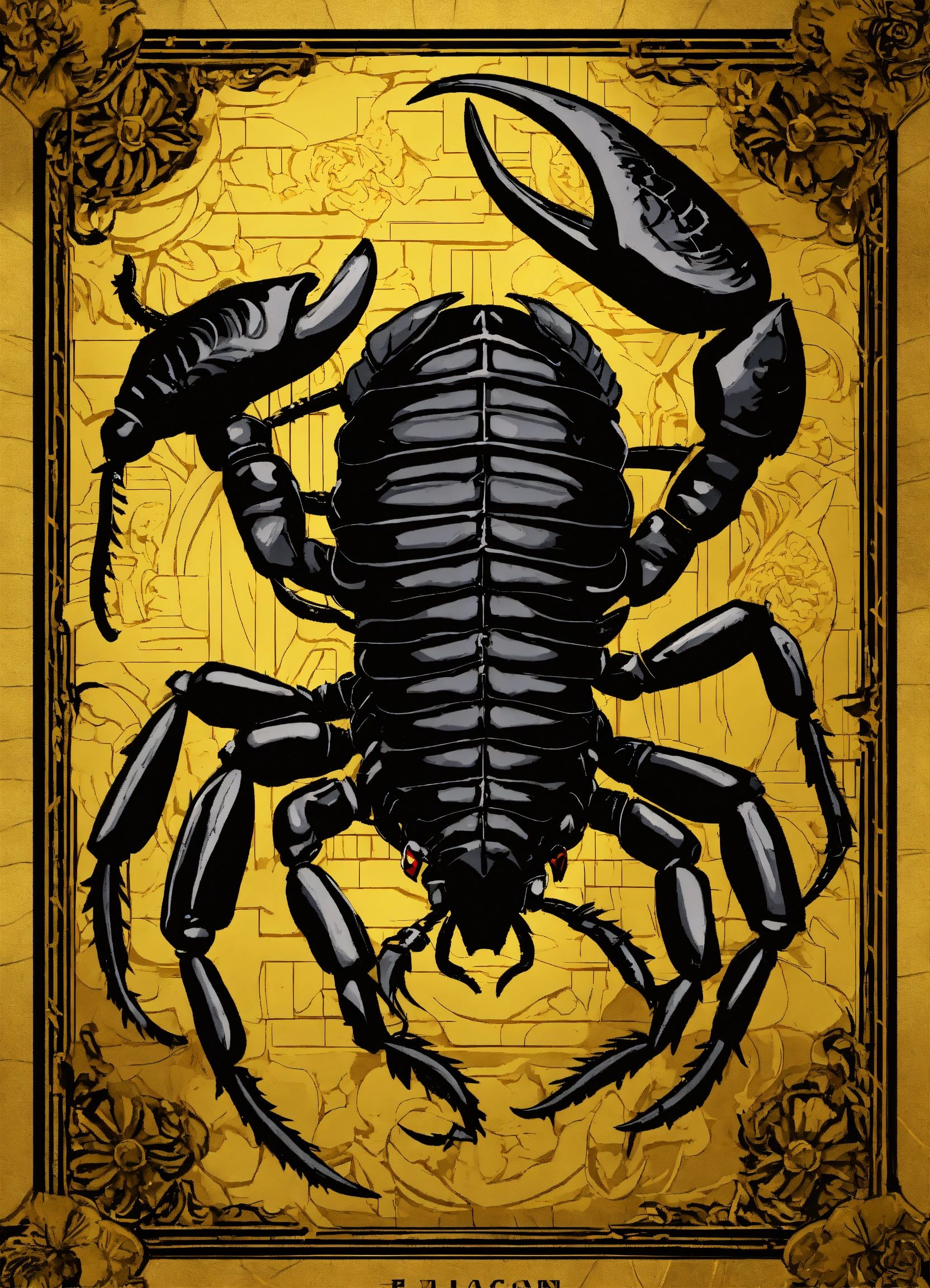Lexica - A black scorpion, based on the card "el alacran" of the ...