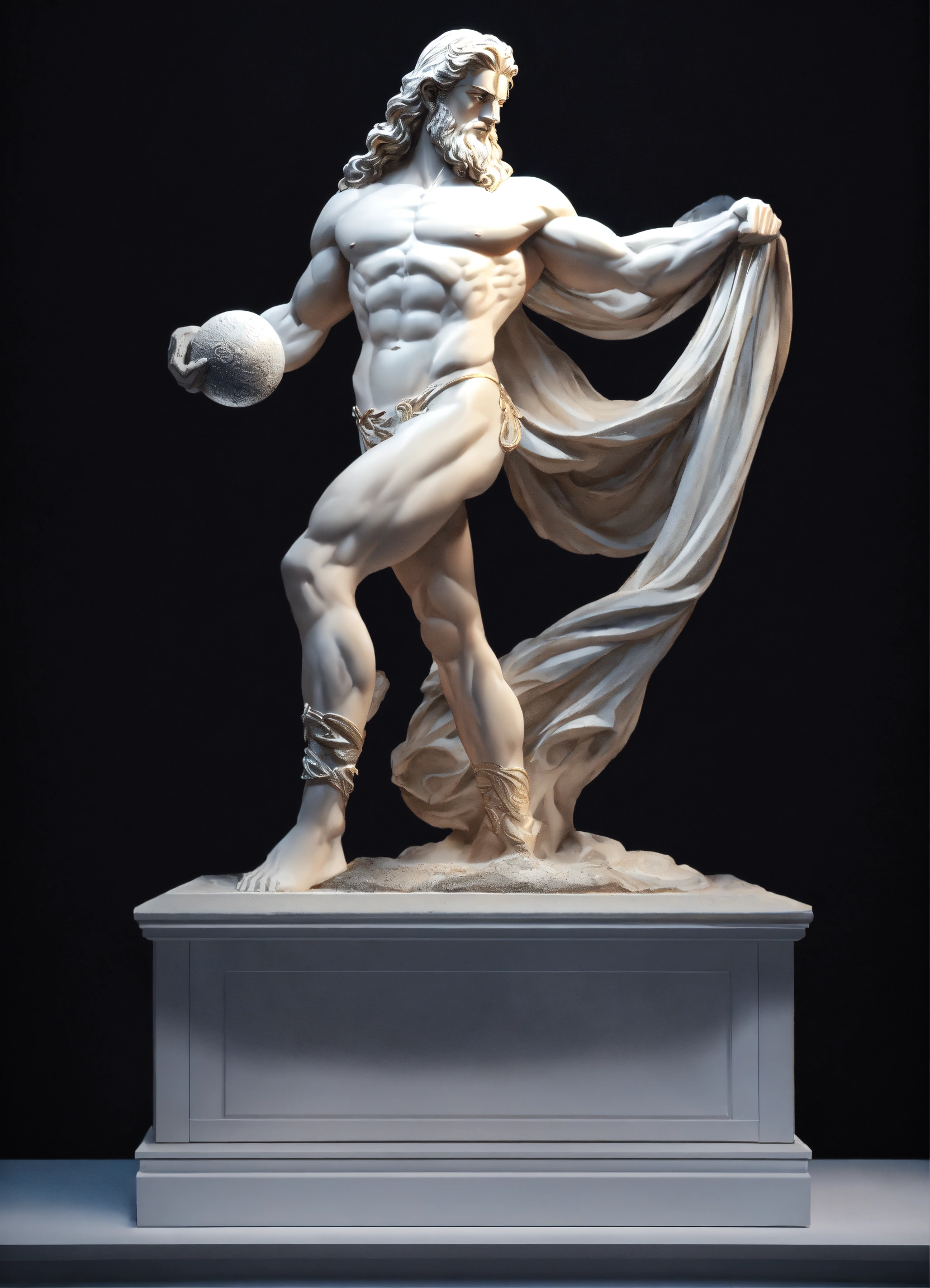 Lexica - A Statue from a muscular Greek god Statue with a wavey middel ...