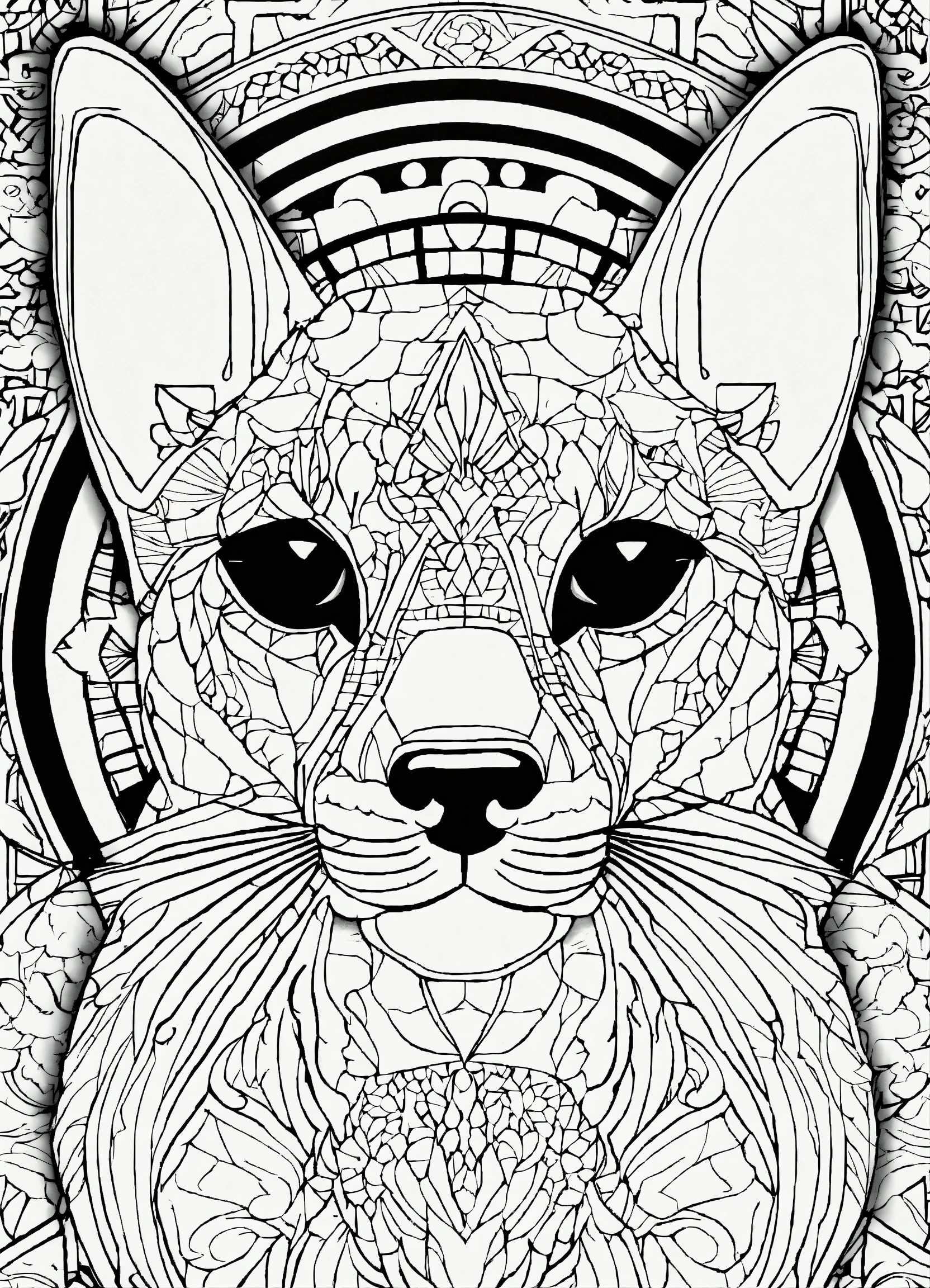Lexica - Coloring page for adults, bold lines, dark lines, mandala ...