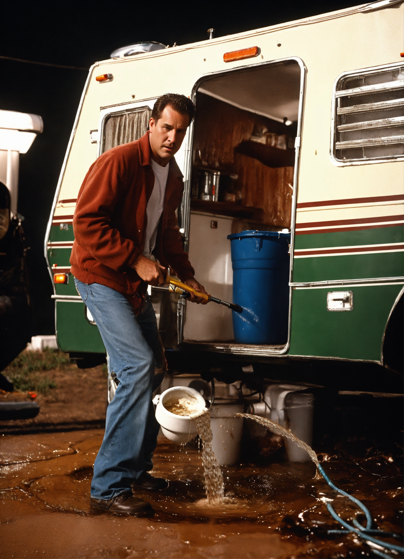 Lexica - Eddie from Christmas Vacation emptying the sewage from his RV