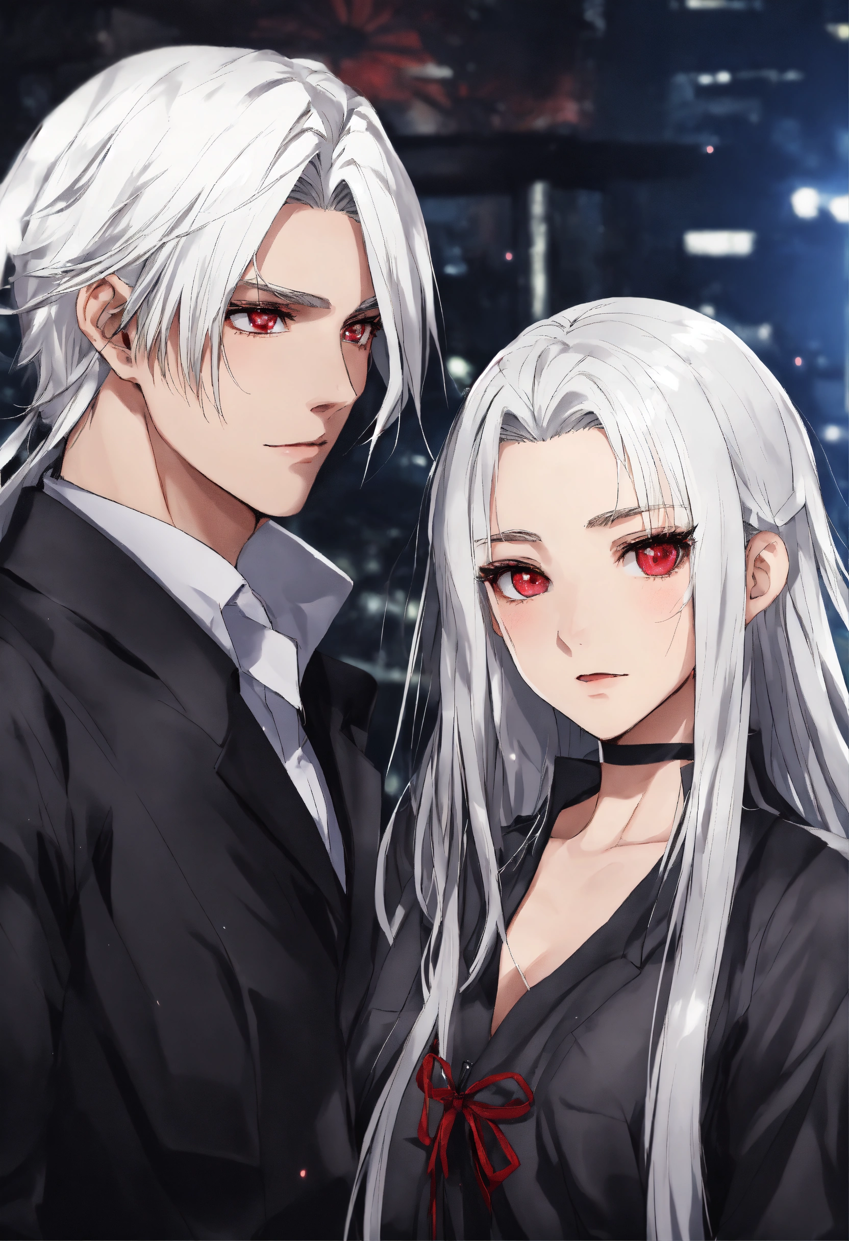 Lexica - Guy and girl 20 years old. twins. The girl has white long ...