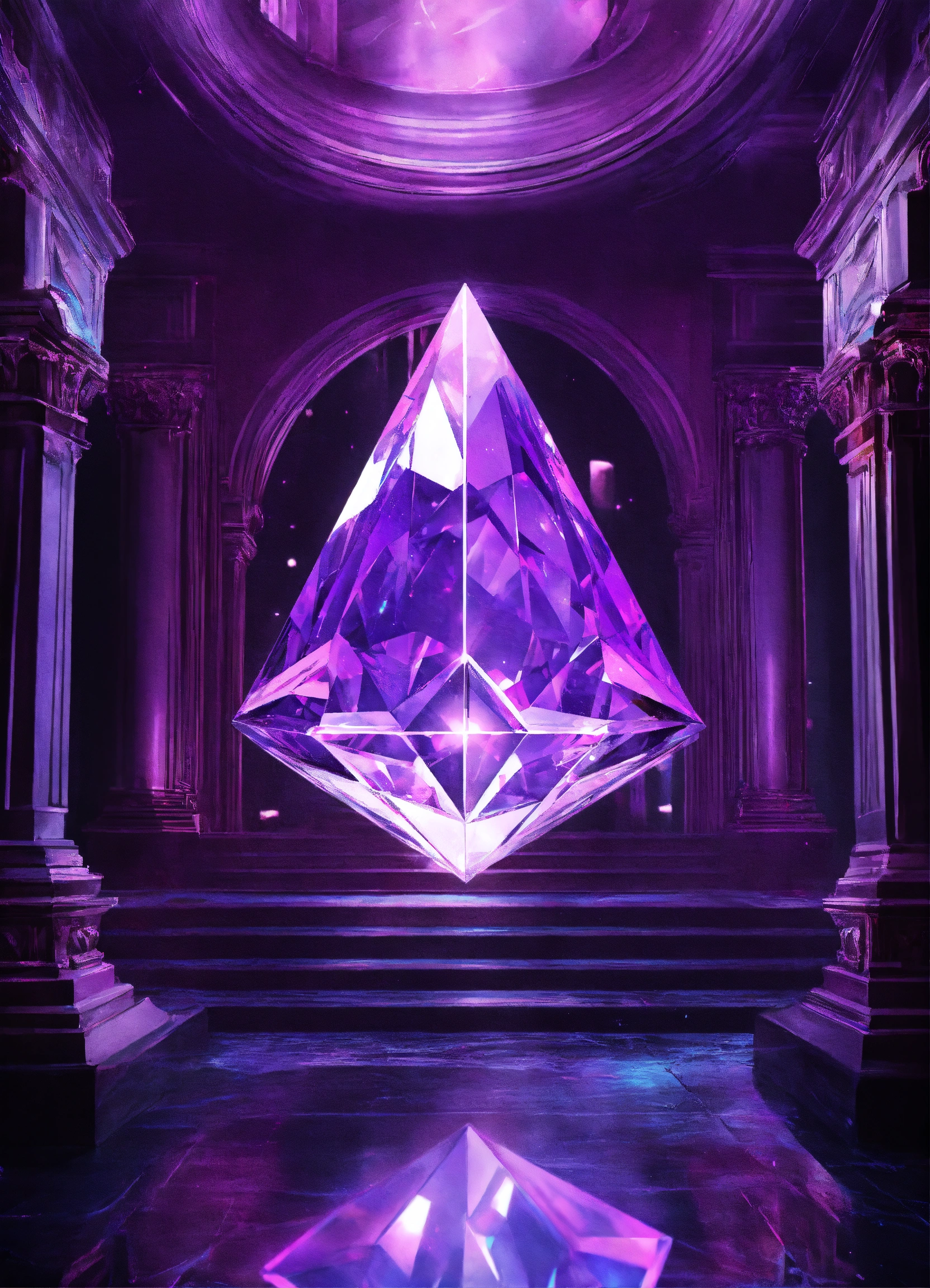 Lexica - Purple magic crystal void of surroundings