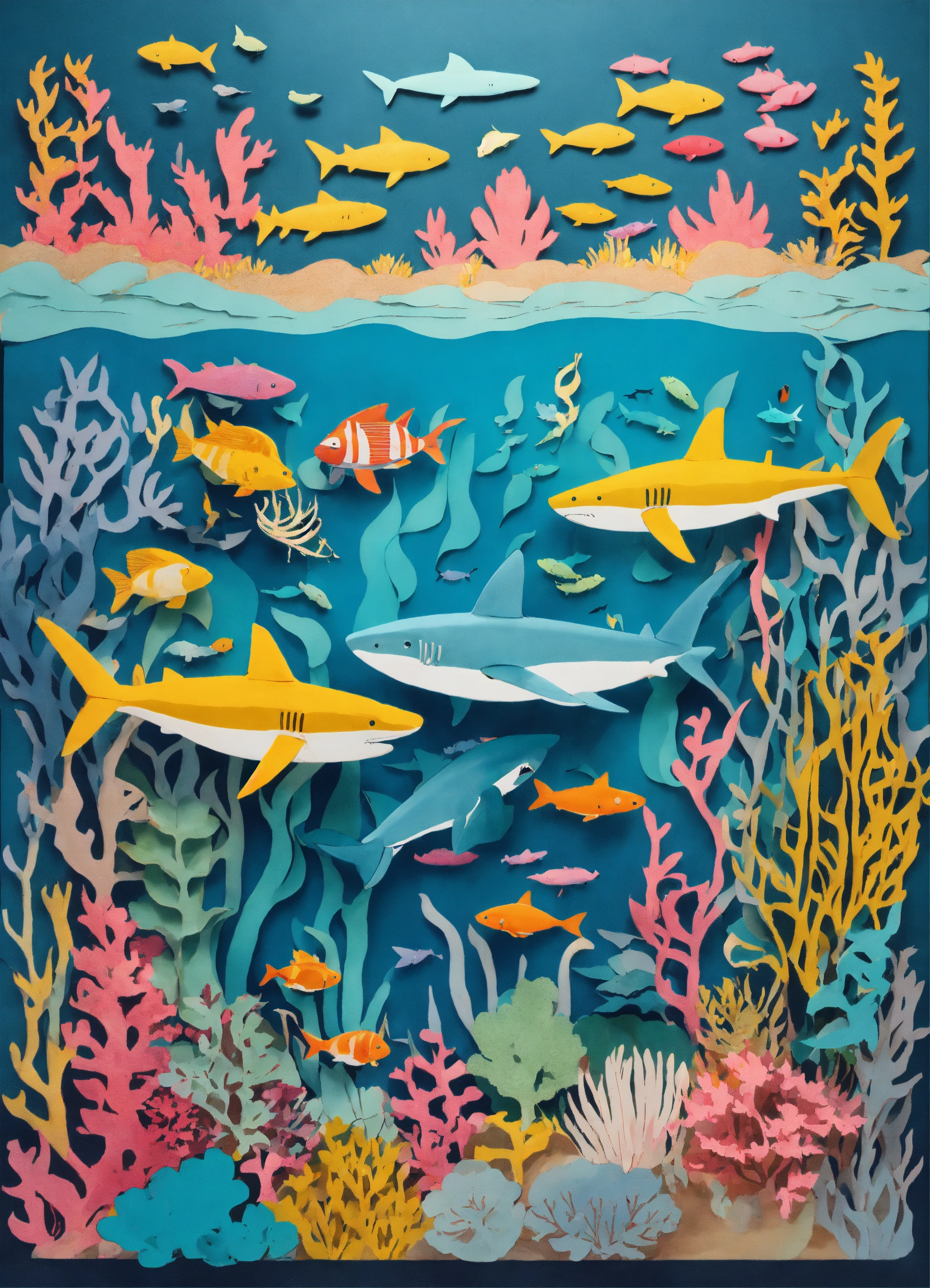 Lexica - 2d laser cut paper illustration. Layered paper. Submarine ...