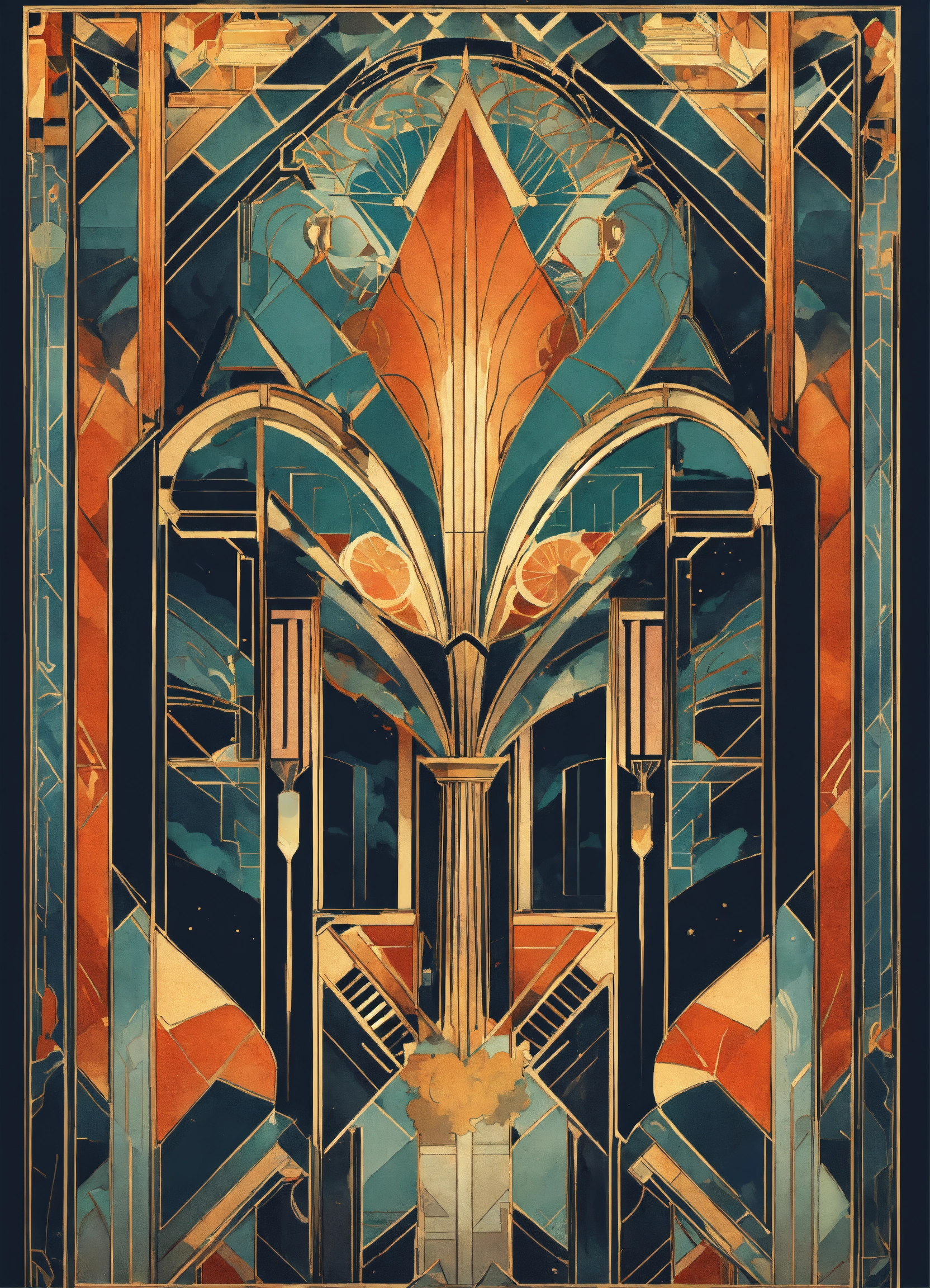 Lexica - Art Deco Illustrations Roaring 20s Geometric Shapes Elegant ...