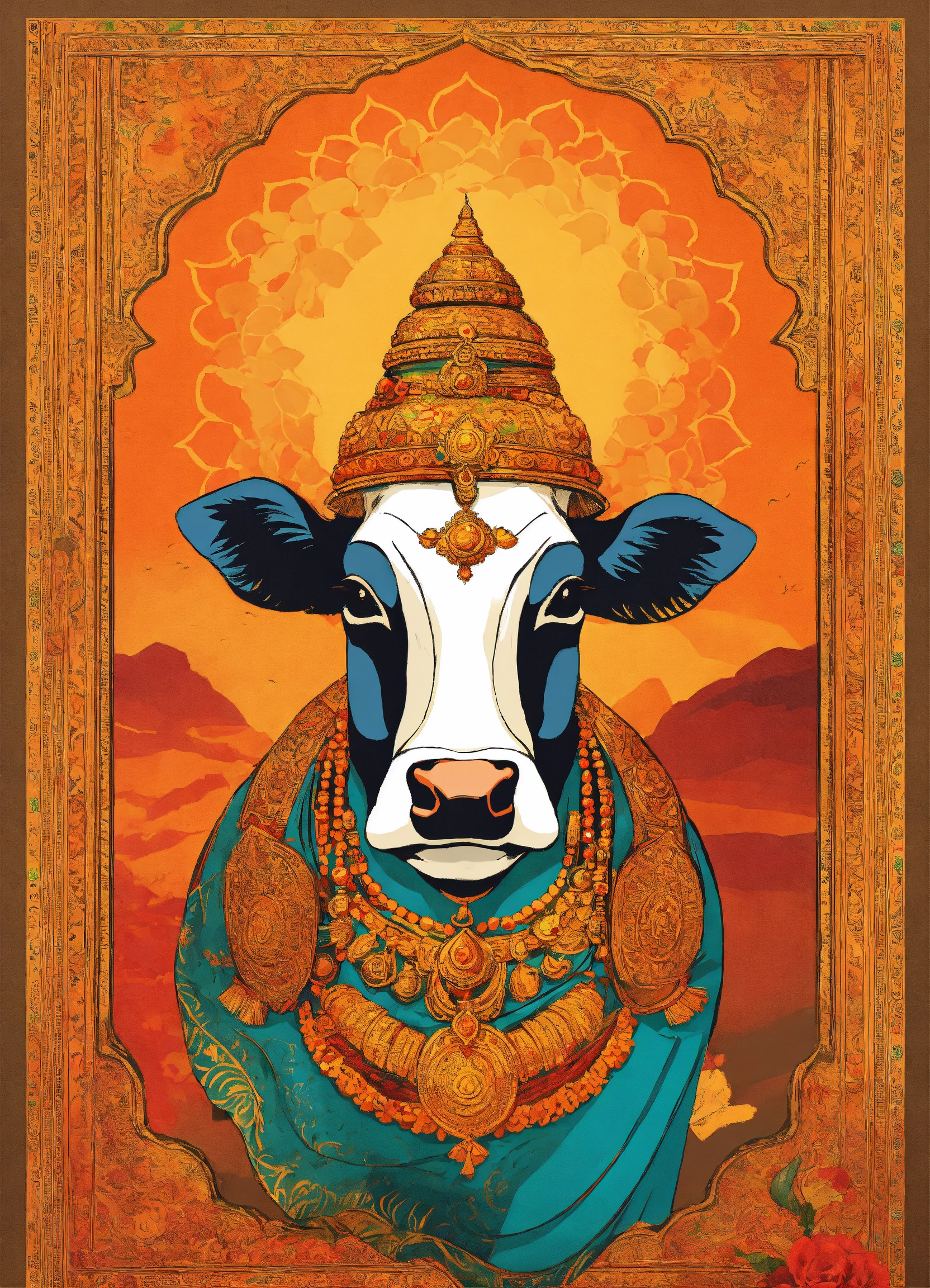 Lexica - Hindu cow worship, graphic design, breathtaking