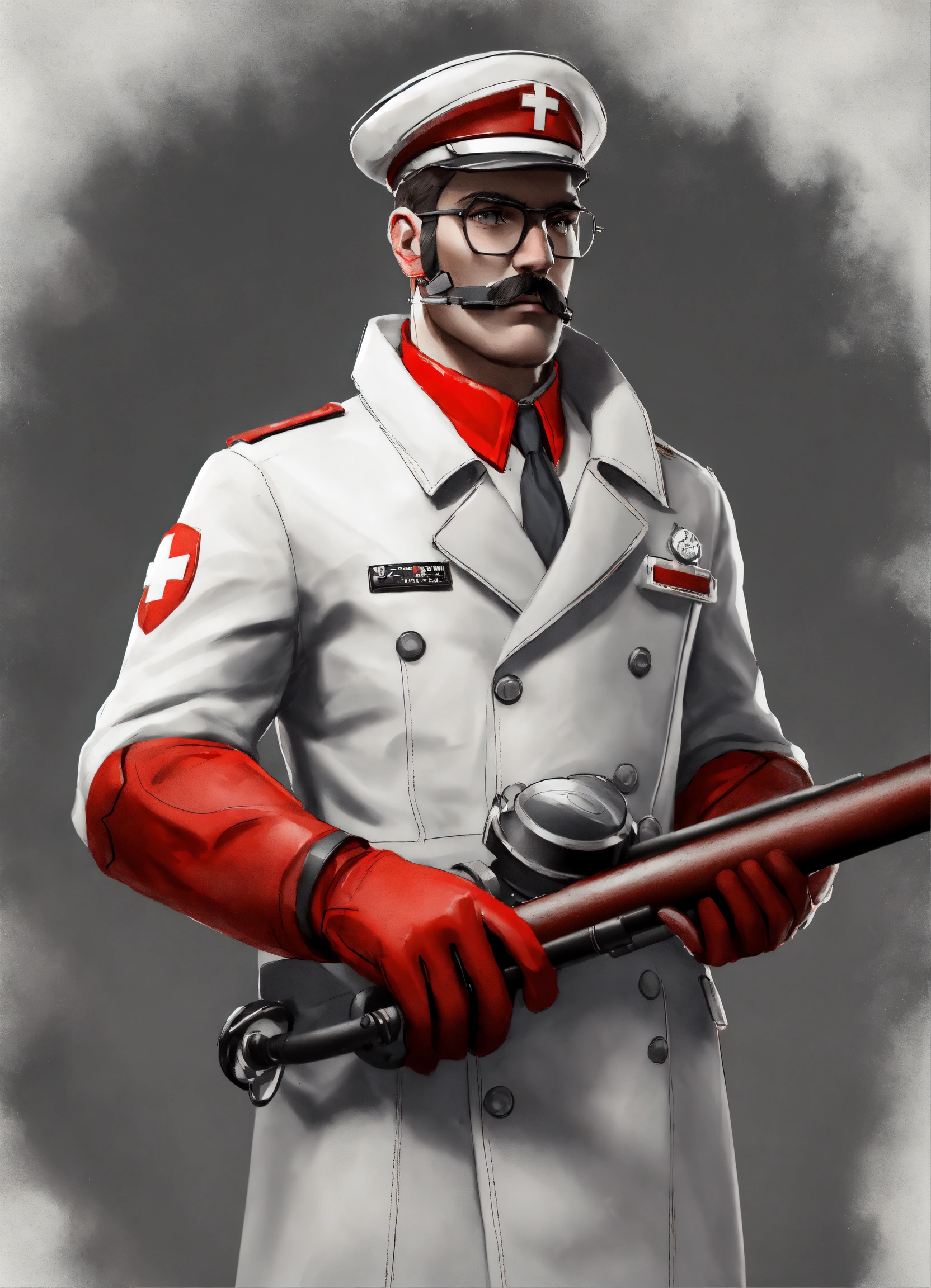 Lexica - The Red Medic from Team Fortress 2 wearing a white coat and ...
