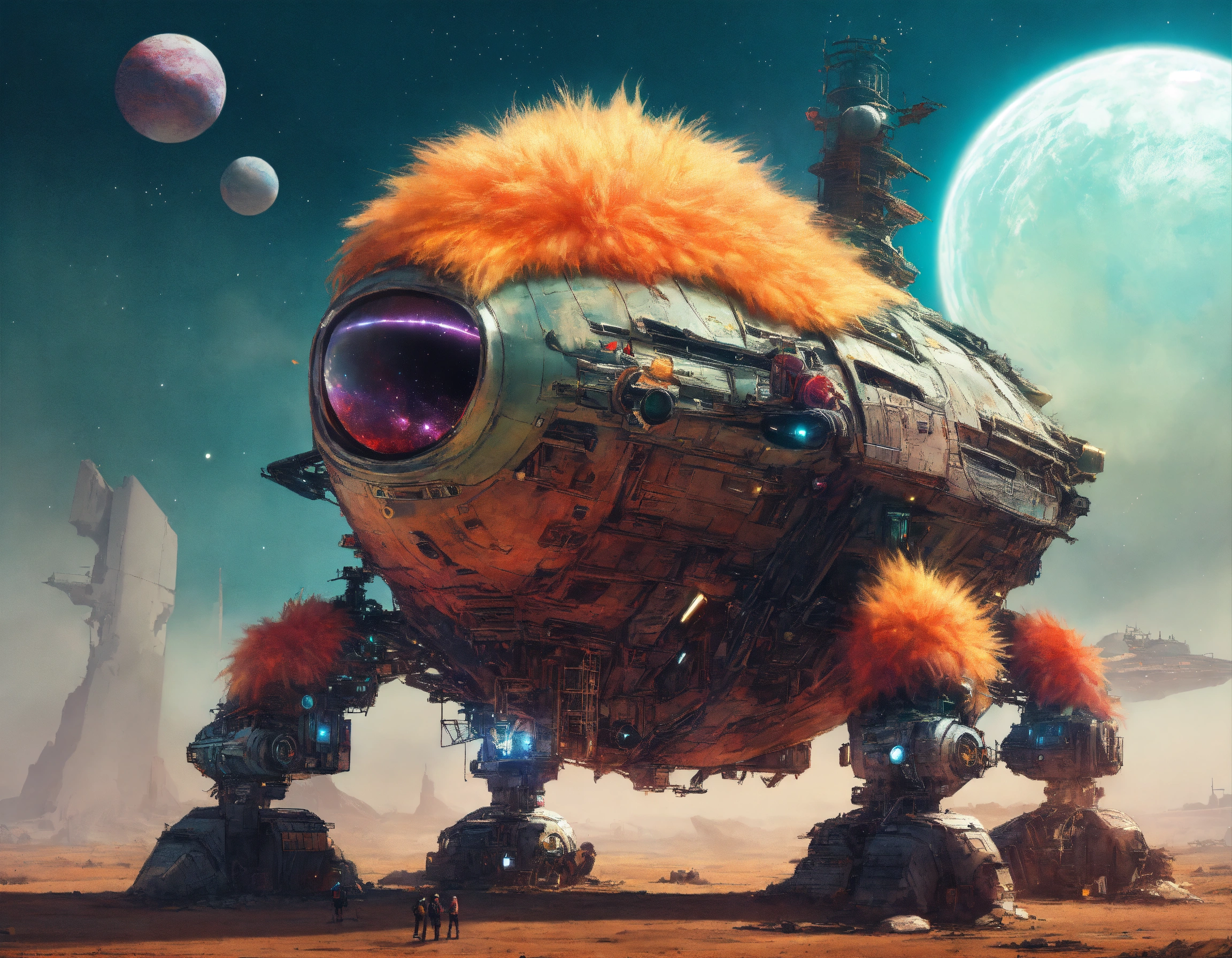 Lexica - Wild funky fuzzy monster with long hair and stylish space ...