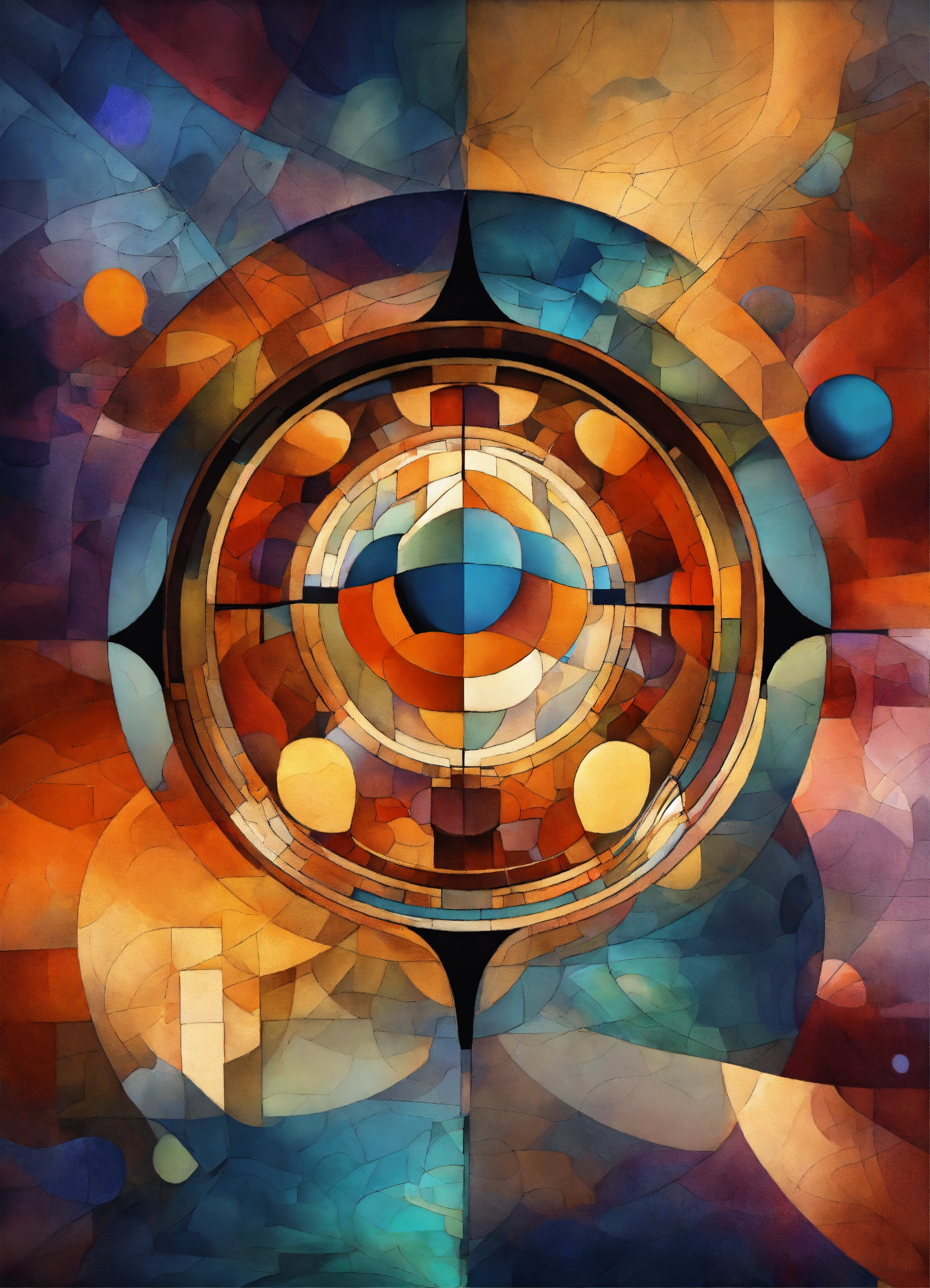 Lexica - Abstract design of Galactic Eternity cubist art in high resolution