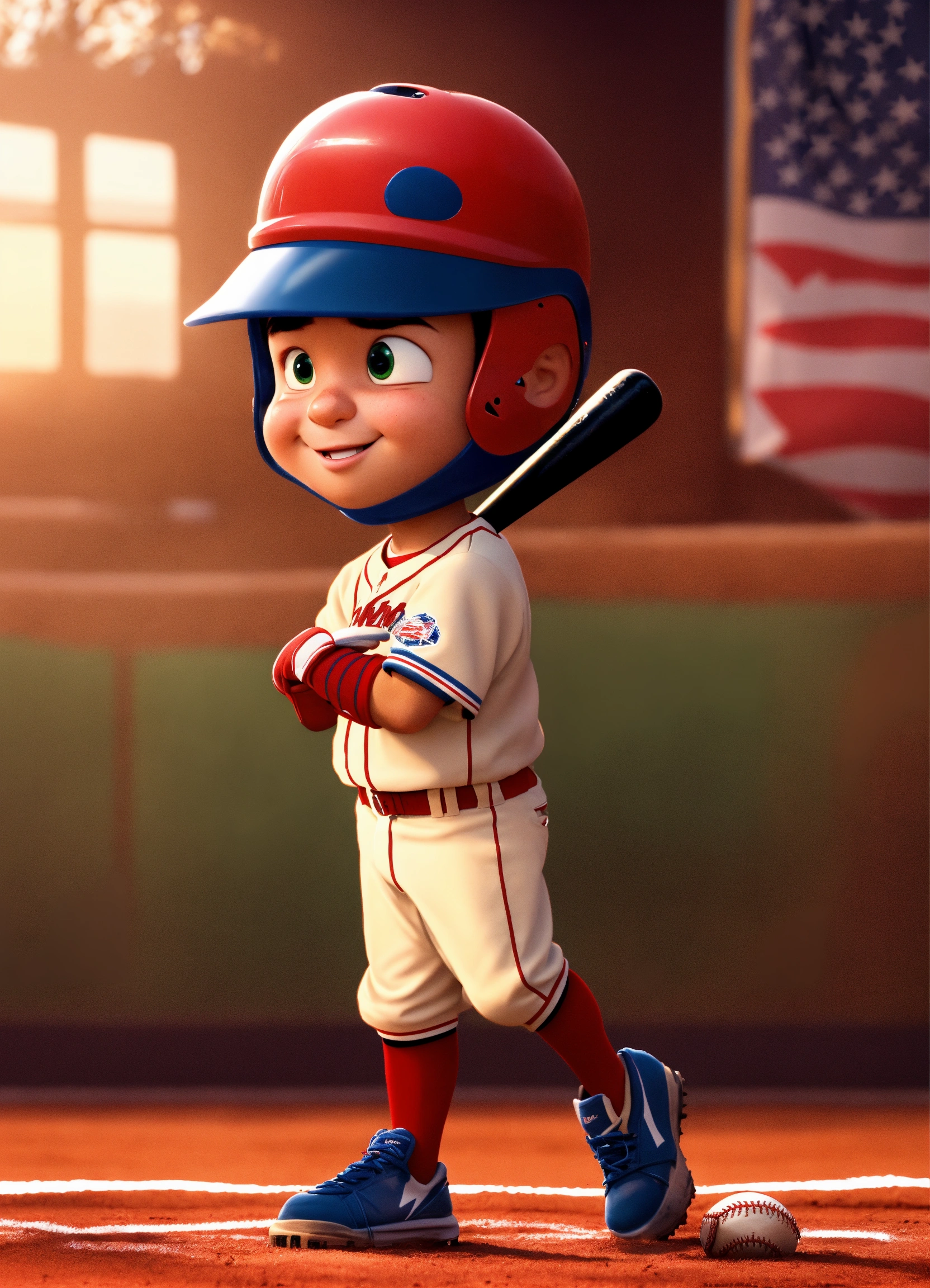 Lexica - A photo of a kid american baseball player, pixar animation ...