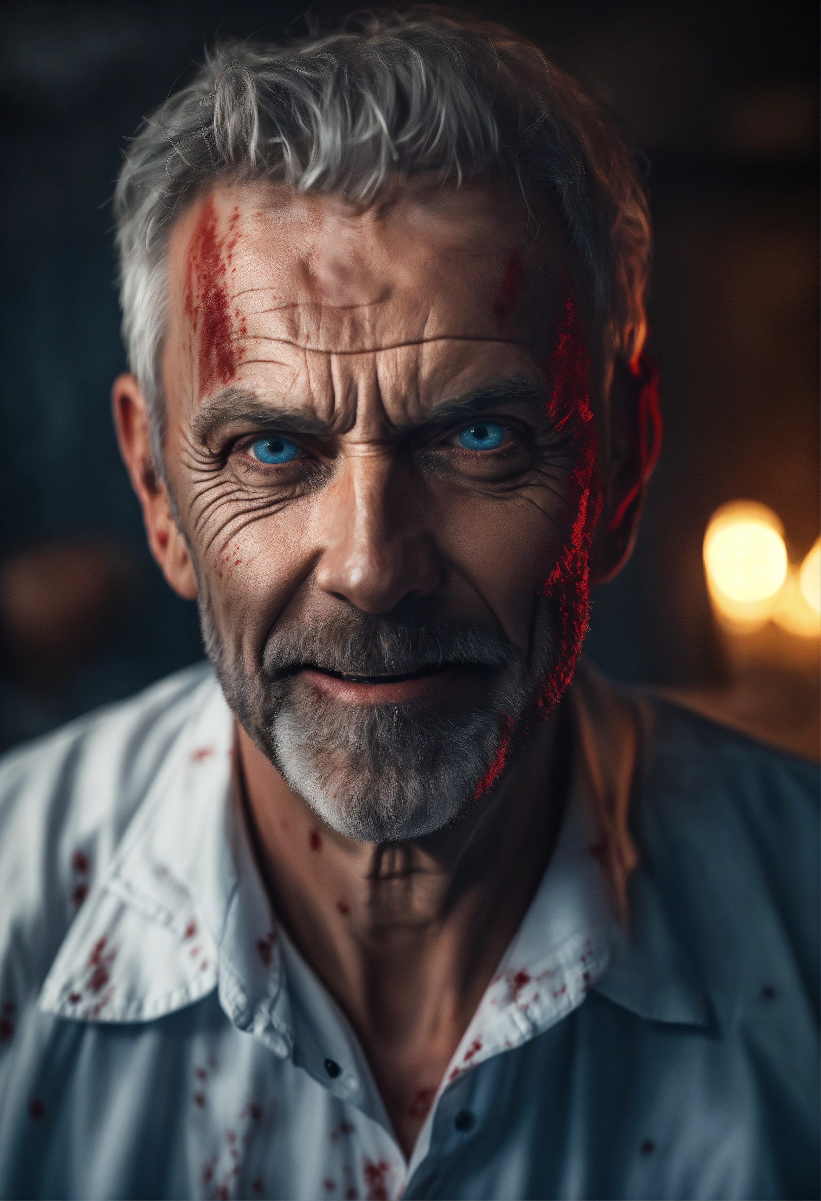 Lexica - A realistic photo of scary 55 years old scary man with deep ...