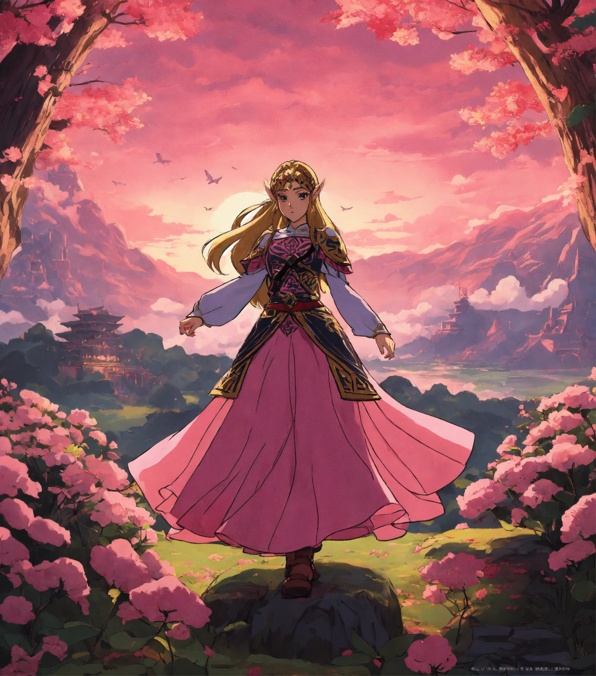Lexica - Anime artwork of princess Zelda in a detailed intricate pink ...
