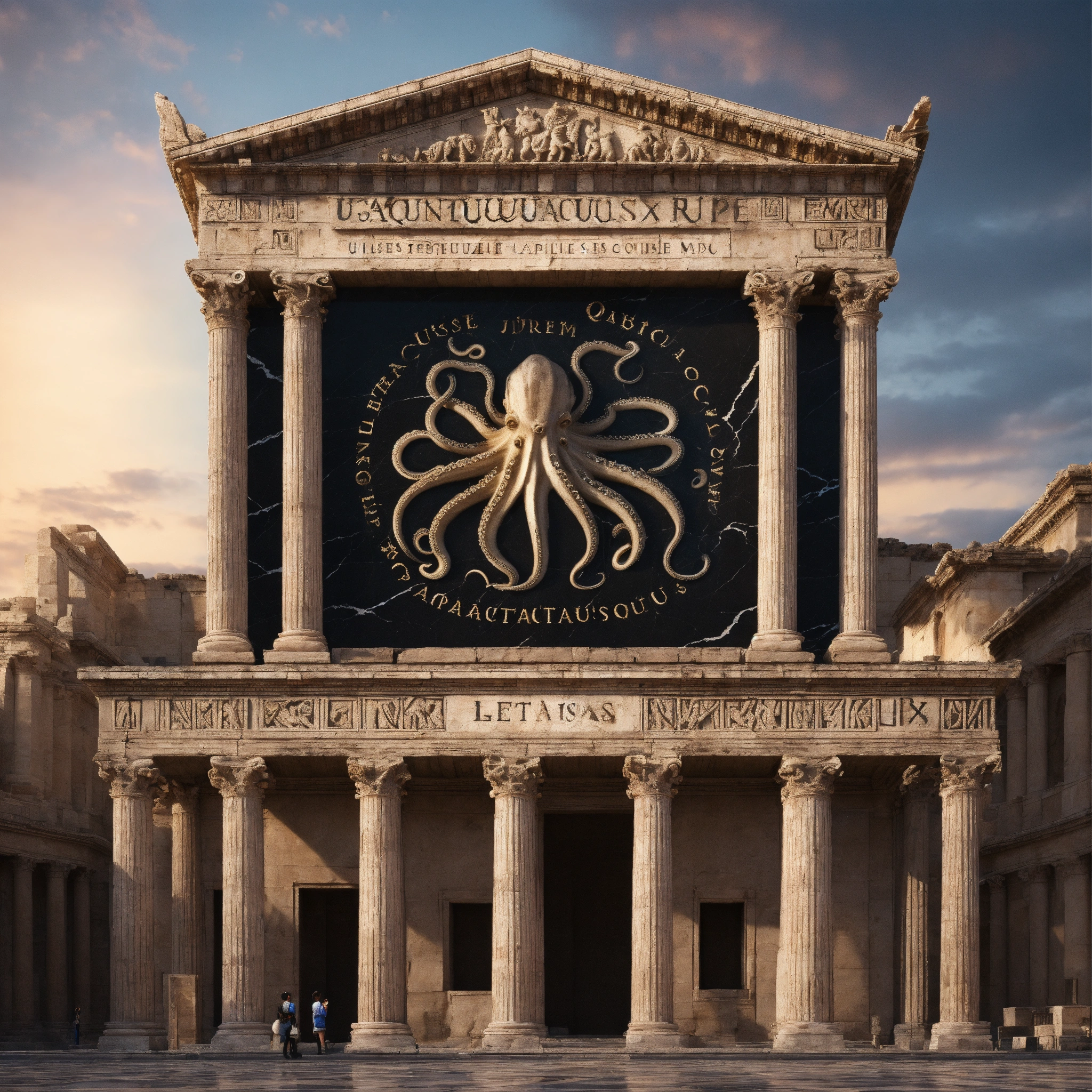 Lexica - Ultrarealistic black marble written ''Les Tentacules'' on ...