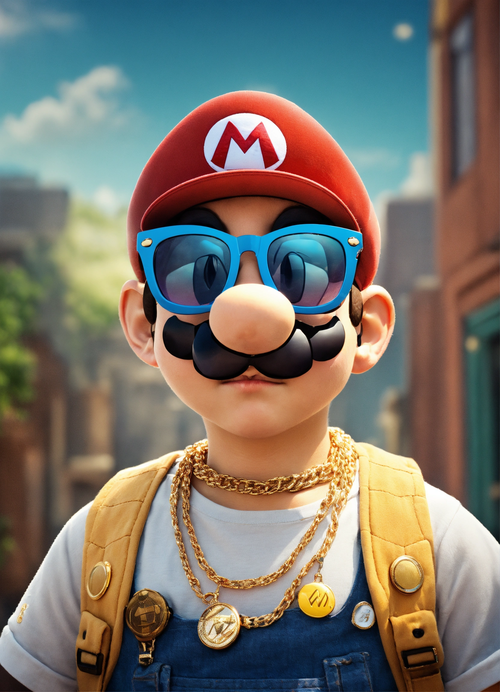 Lexica - Super mario cool sunglasses hip hop portrait