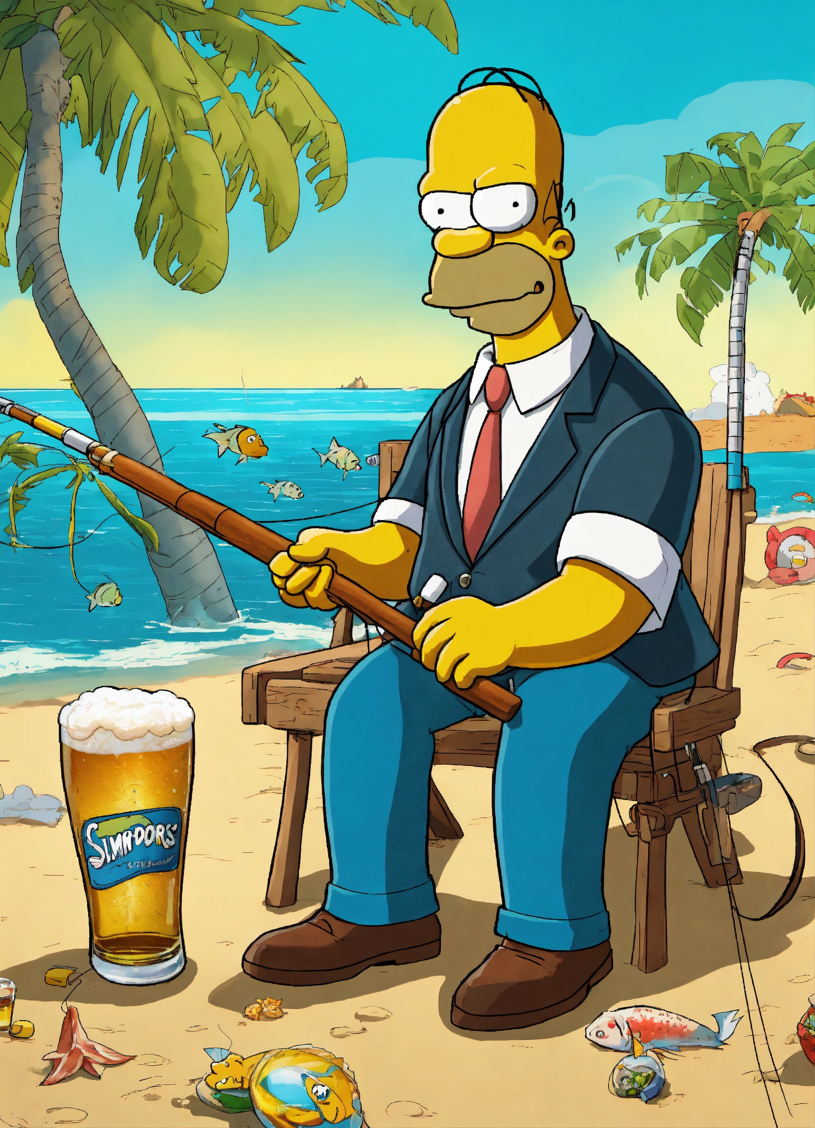 Lexica - Lawyer Lionel Gates from the Simpsons cartoon is lying under a ...