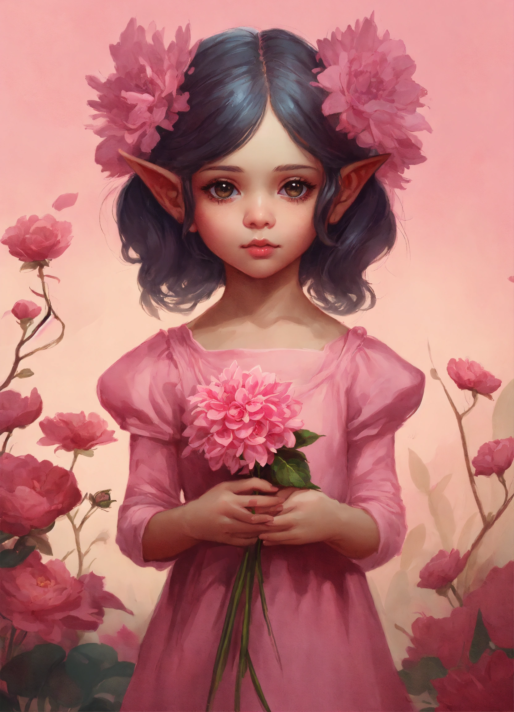 Lexica - Portrait and shot full body of a pink cute little Baby goblin ...