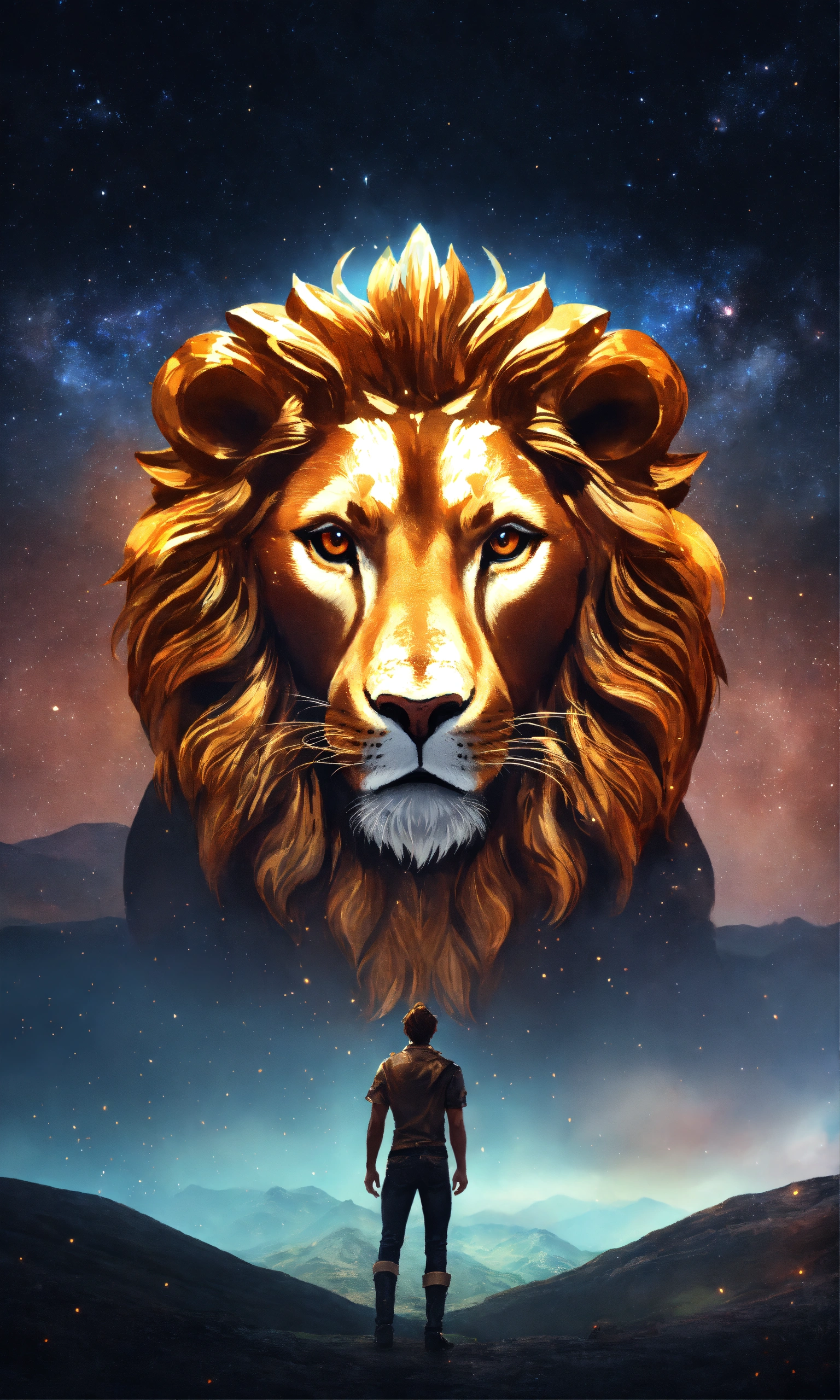 Lexica - A human, a Leo zodiac sign, facing camera, astrology, 8k