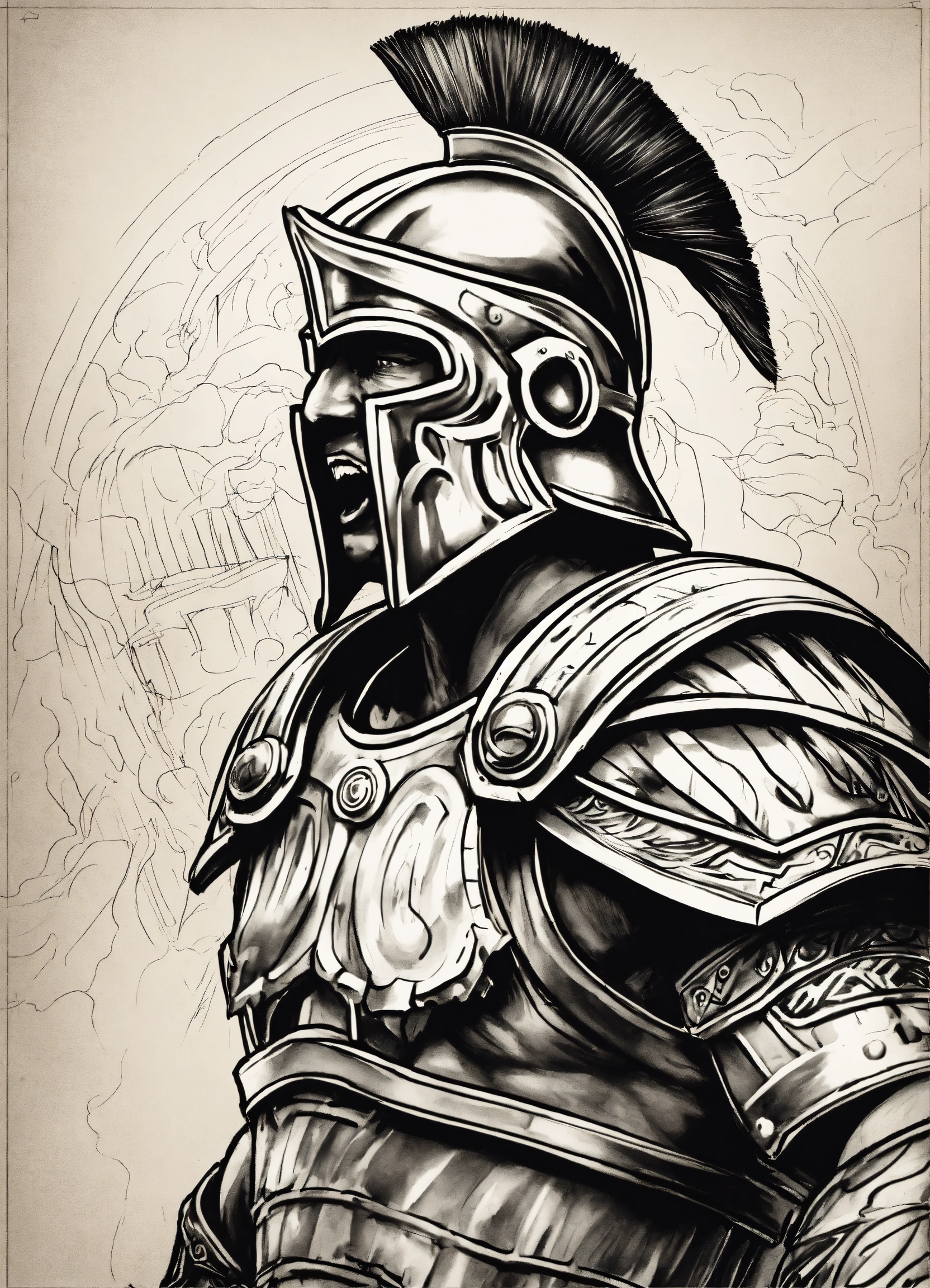 Lexica - Sketch a realistic black and white linework for a tattoo of a ...