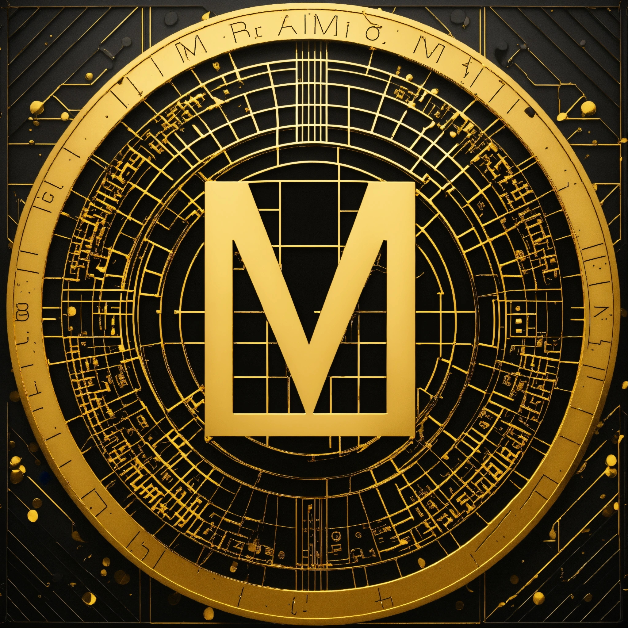 Lexica - Cryptocurrency, round logo, matrix, math, capital letter M ...