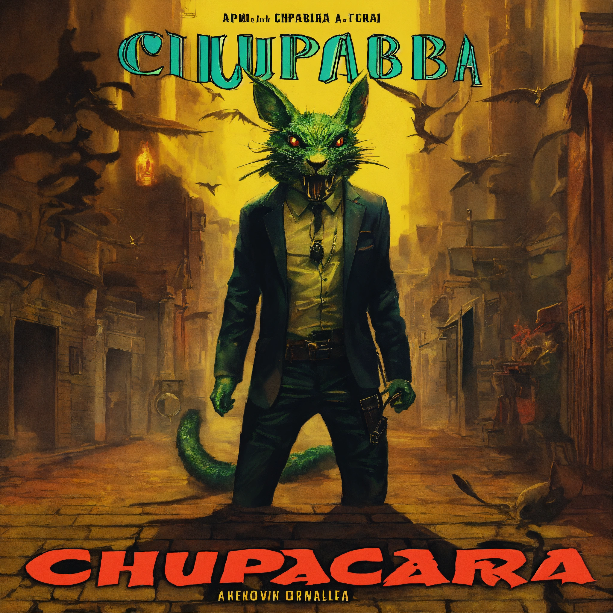 Lexica - Chupacabra cover art stunning, chupacabra text