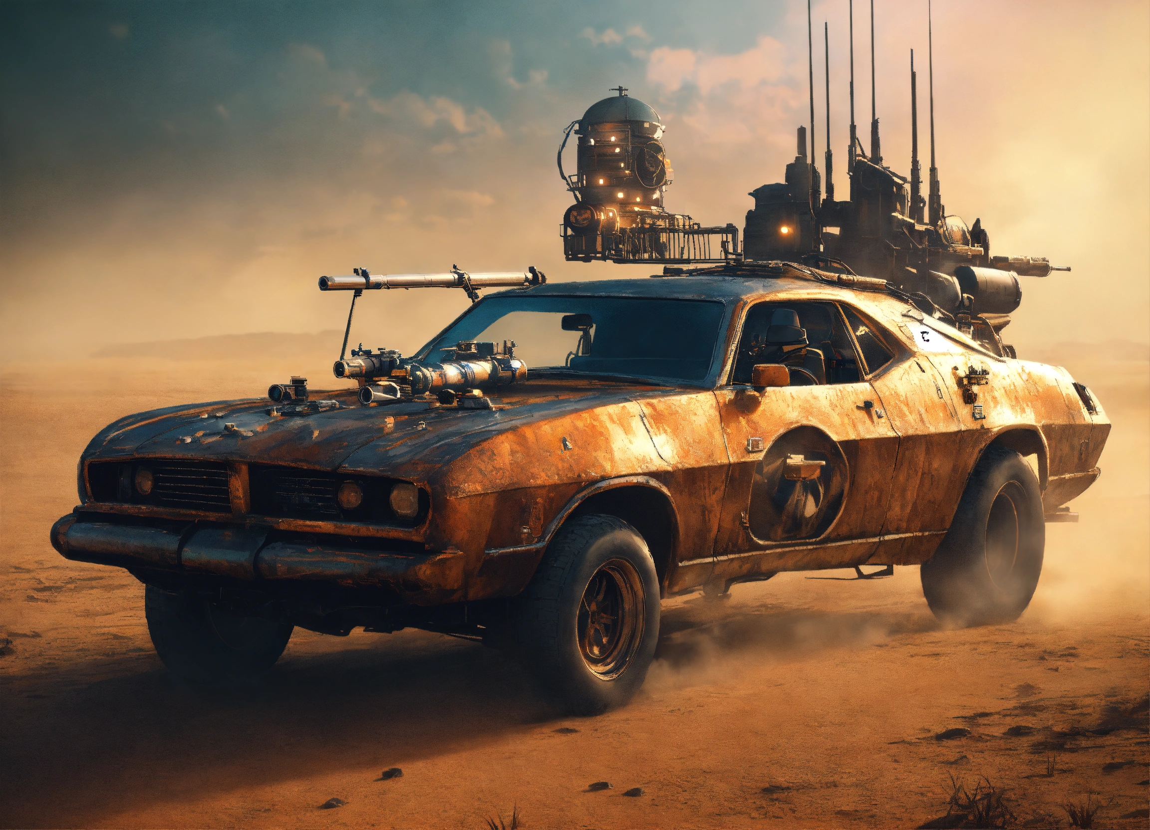 Lexica - Mad Max vehicle built Armour guns, trending on ArtStation ...