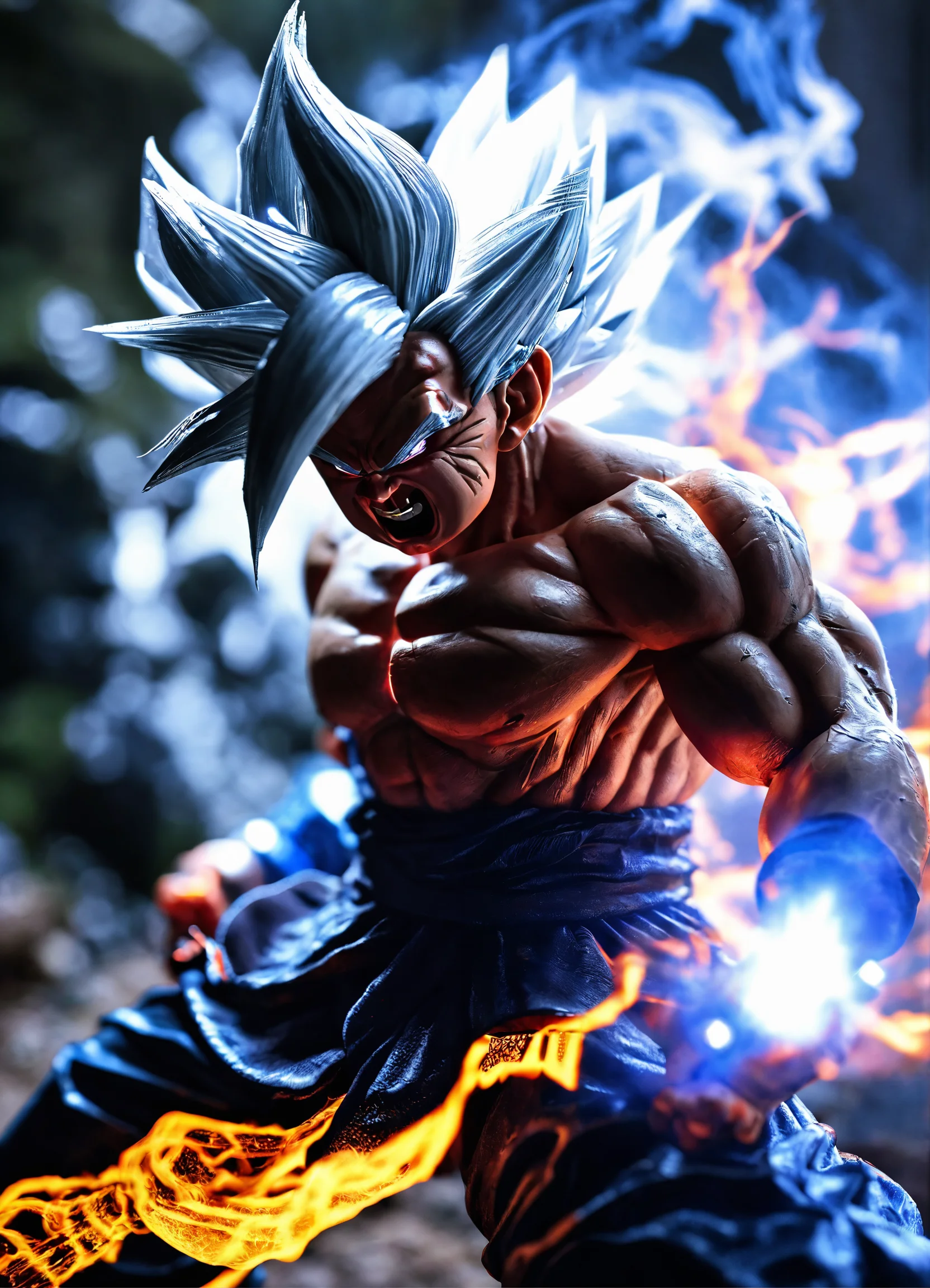 Lexica - Angry dwarf getting Sayan ultra instinct, with big aura around ...