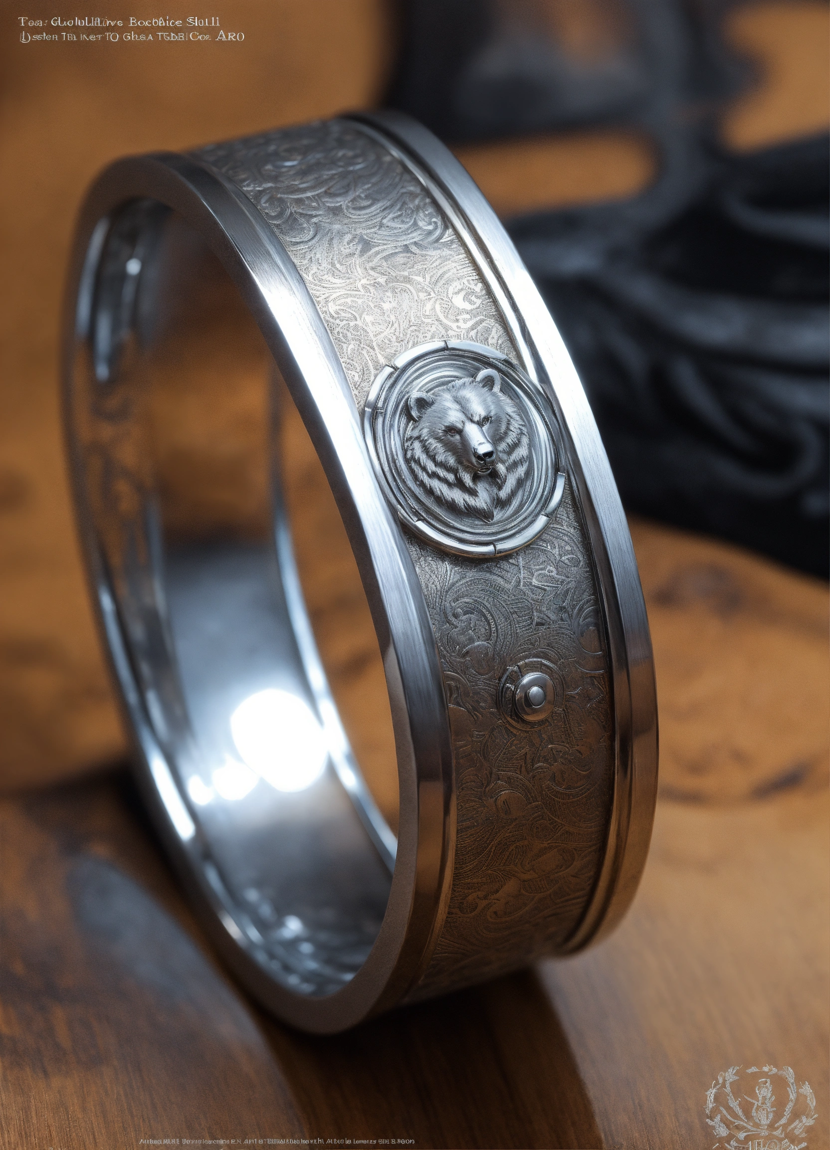 Lexica - Guilloché bracelet, Ford Hallam Style, bear motif, Shibuichi ...