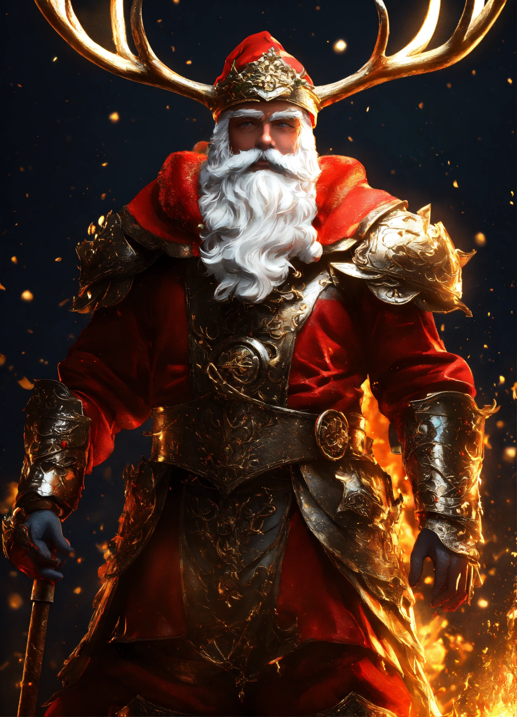 Lexica - ((Santa Claus in armor)), Full Body, Detailed Fearless Stern ...