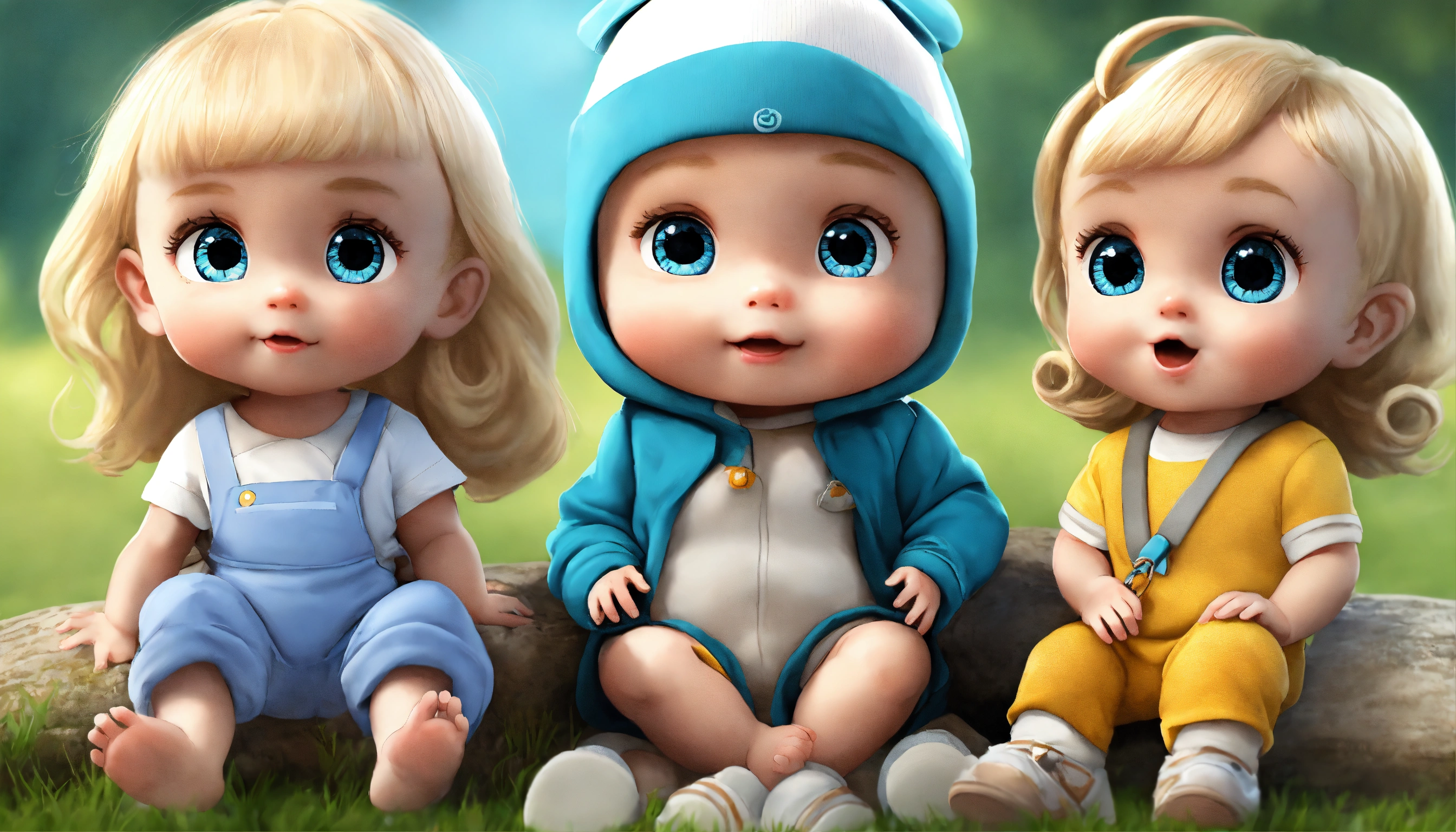 Lexica - Cute and adorable GIRL AND BOYS Blonde babies with BIG blue ...