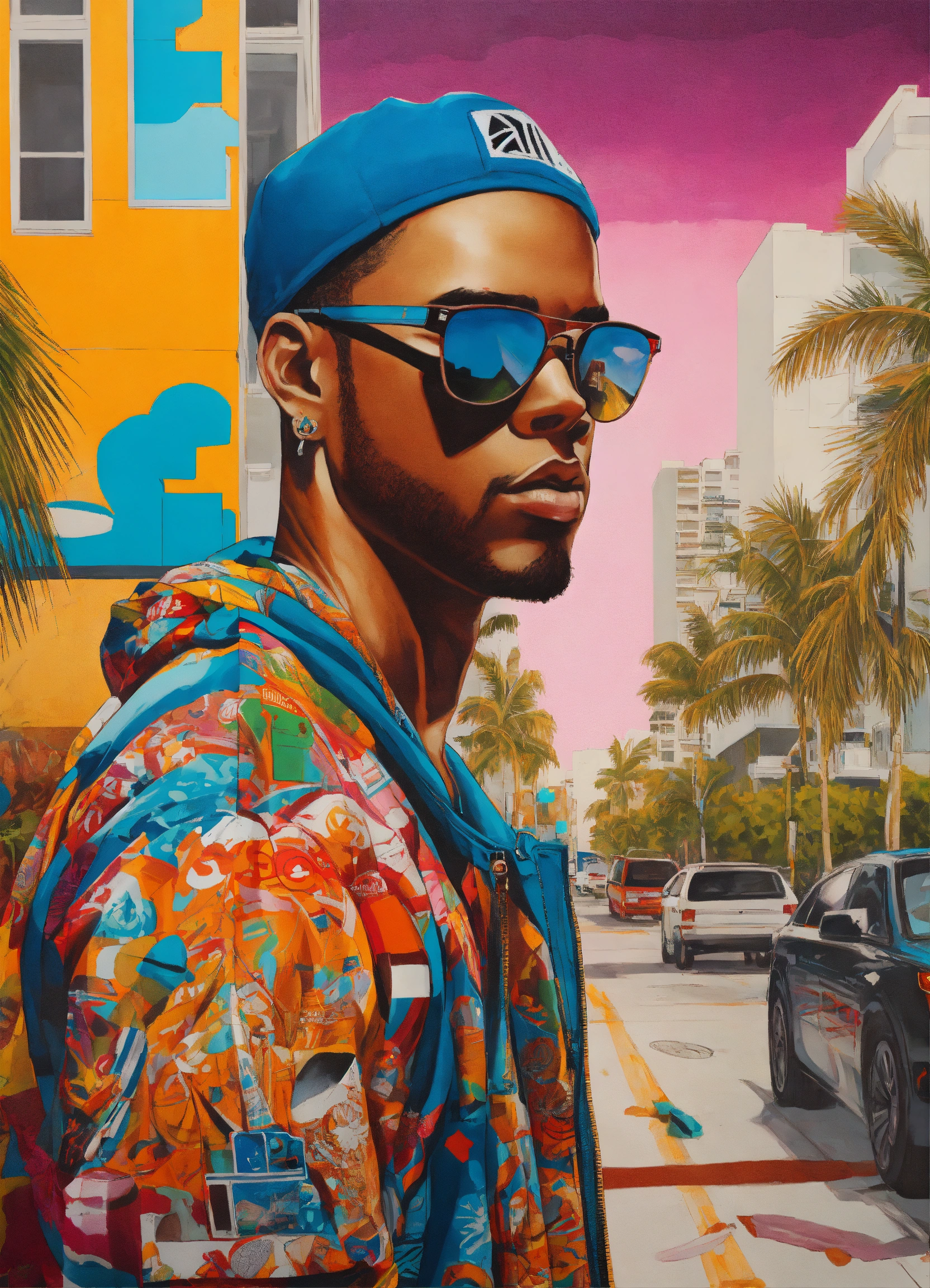 Lexica - A rapper walking in Miami Beach Tristan eaton