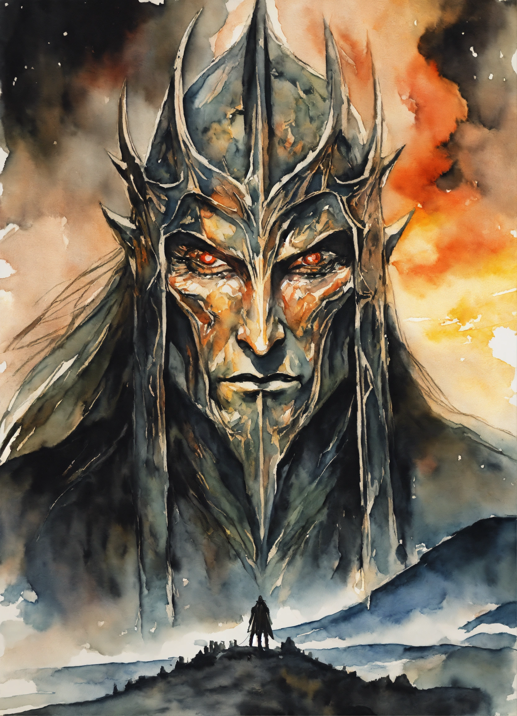 Lexica - Sauron human face from LOTR in vagabond manga drawing art ...