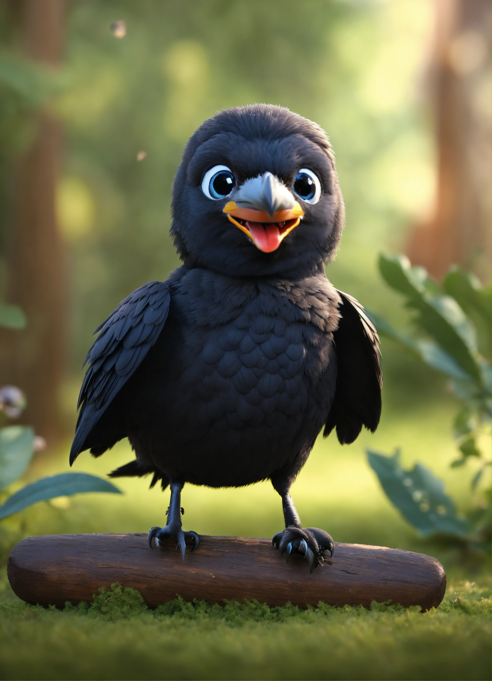 Lexica - Create a cute and cute baby crow with cute eyes, looking in ...
