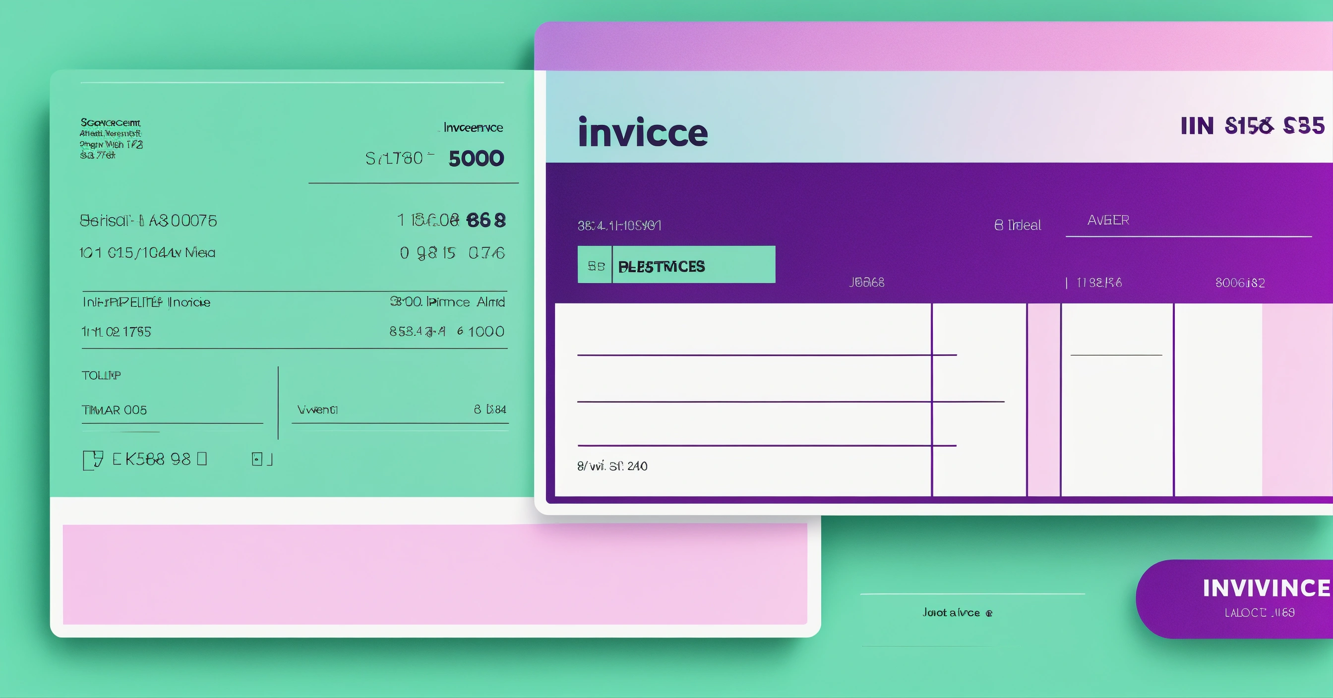 Lexica - Invoice. simple flat gradient illustration. jade
