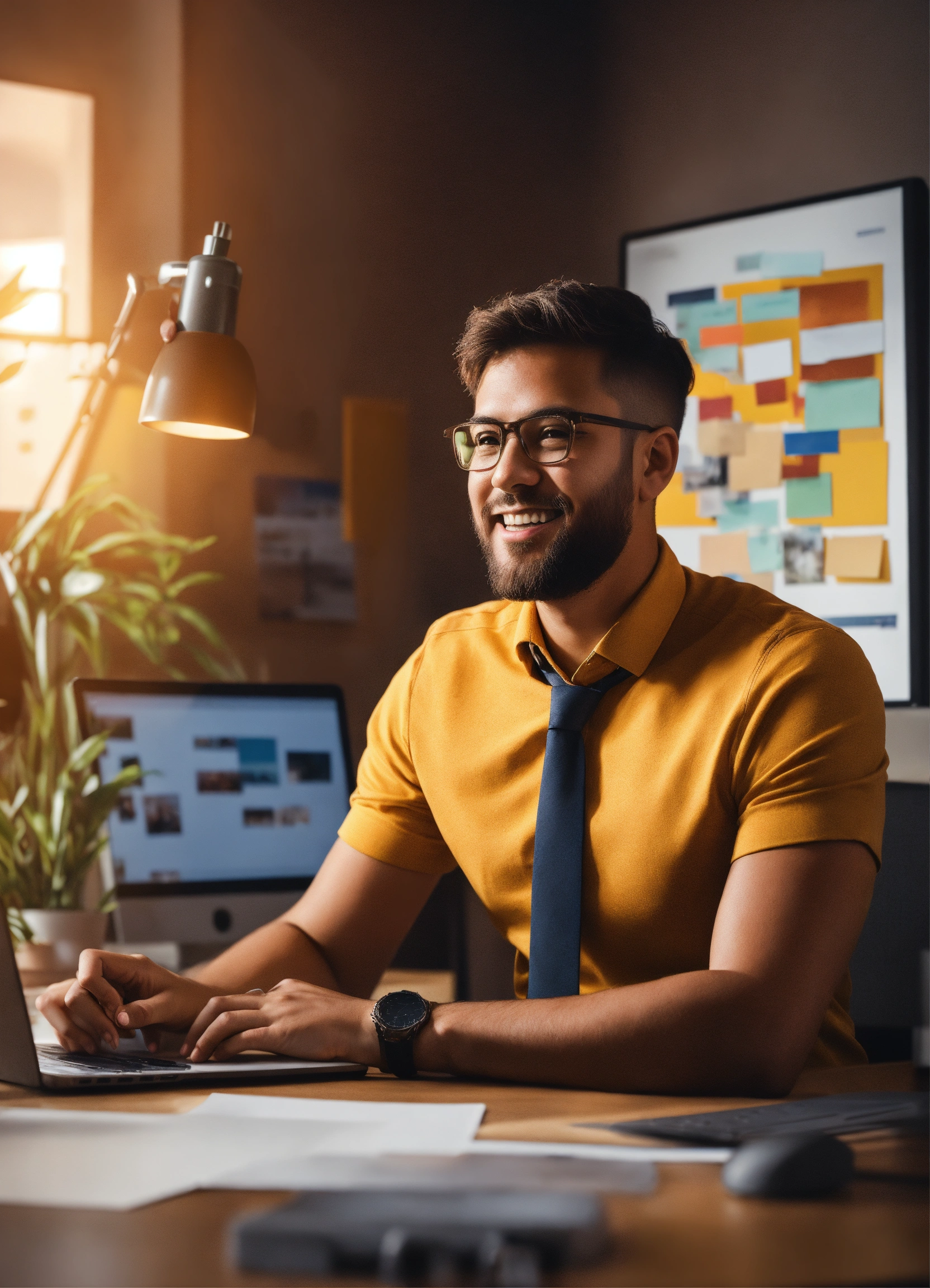 Lexica - Portrait of an office worker living a great employee ...