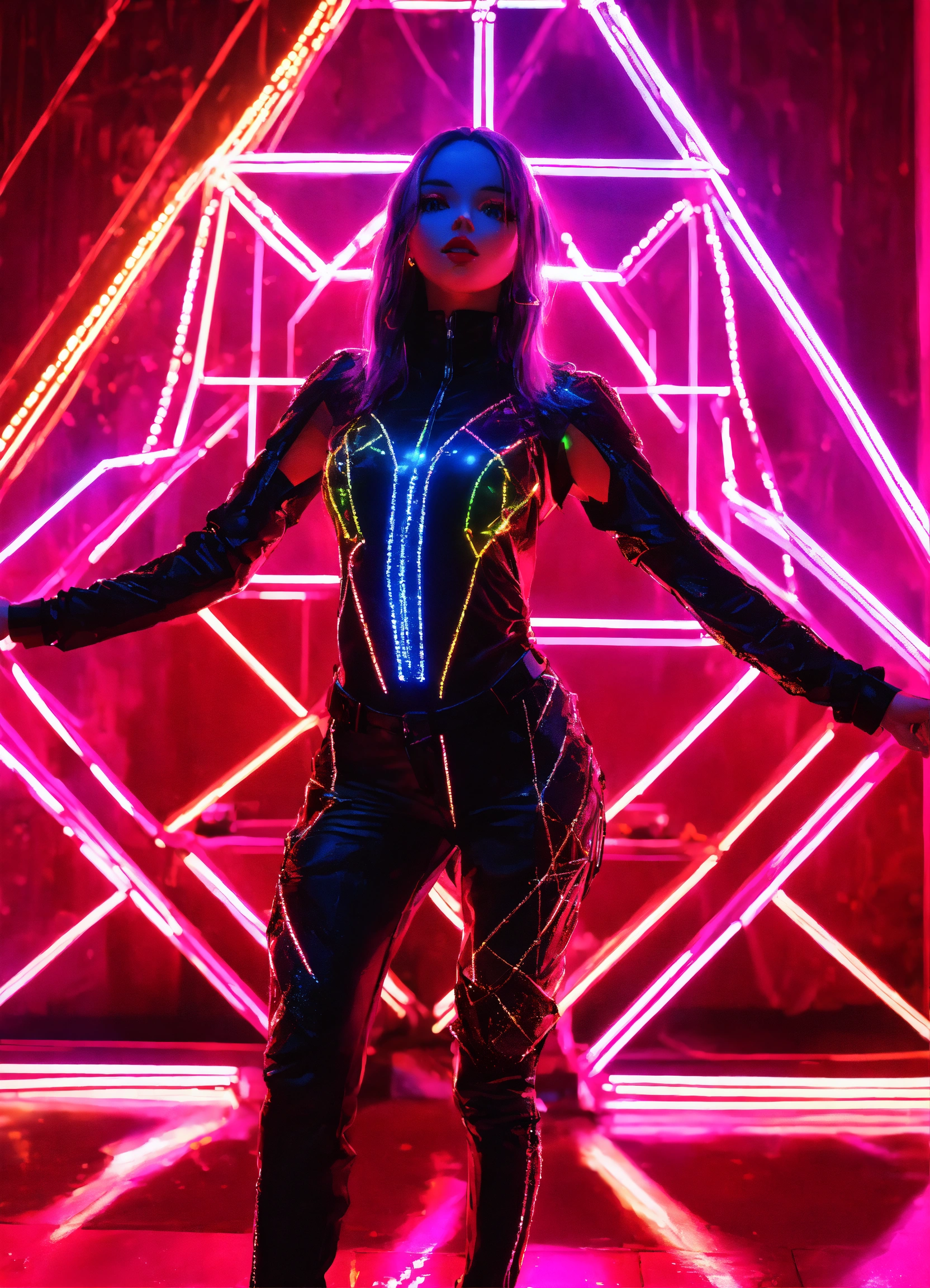Lexica - Futuristic Rave Queen dancing in diamond and shimmer black ...