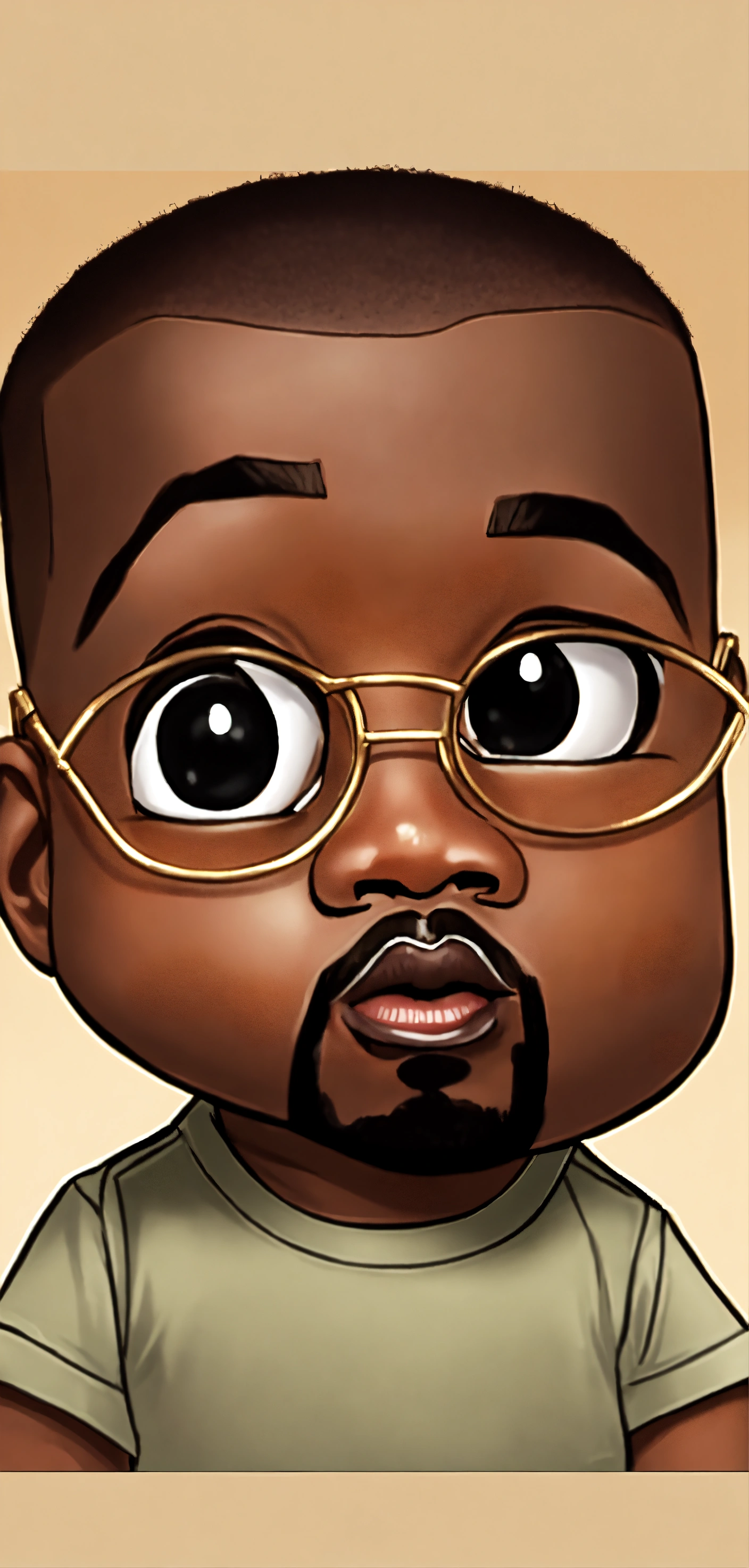 Lexica - Kanye West as a cute baby cartoon, big eyes Ultra realist