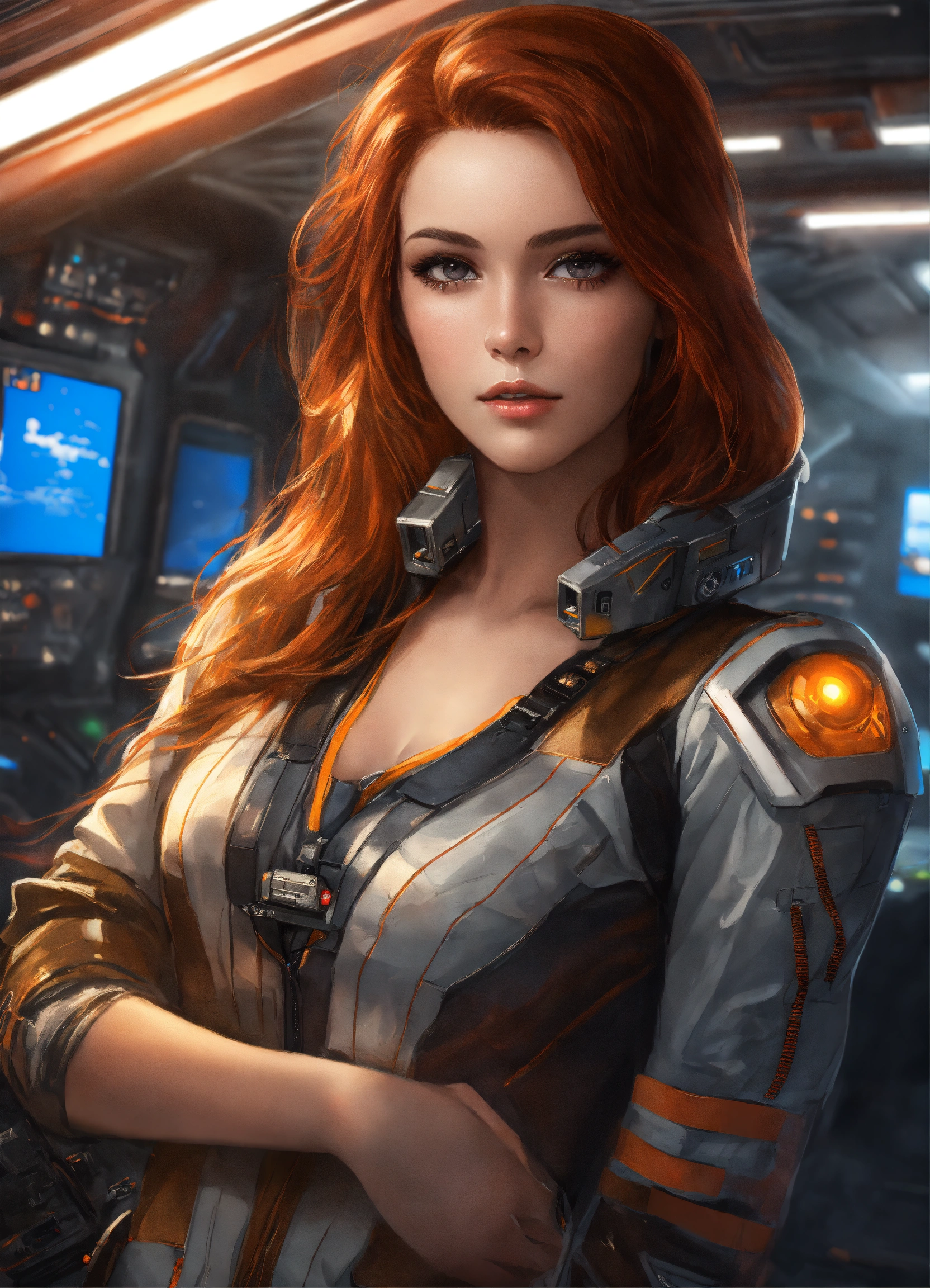 Lexica - Portrait, ultra realistic, beautiful android girl with auburn ...