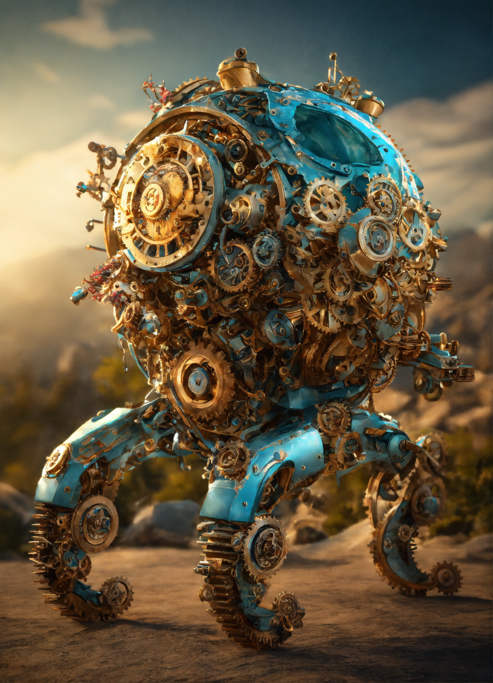 Lexica - 9. Cogwheel Cactopus With a body adorned with mechanical cogs ...