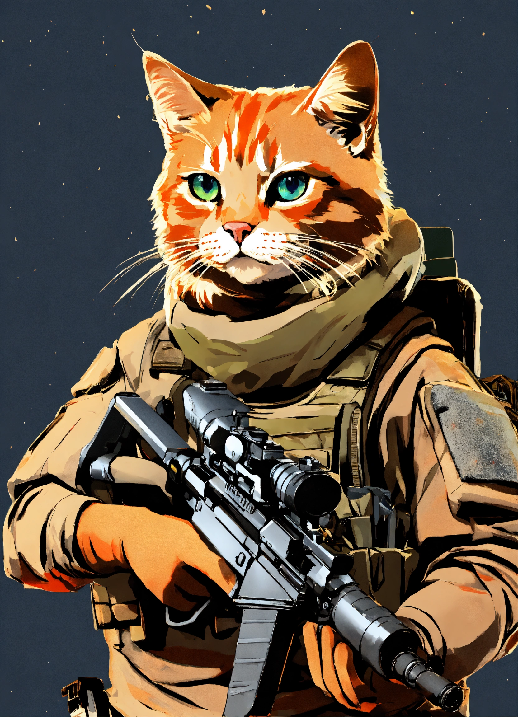 Lexica - Call of duty but all the guns are grey brown cats who look ...