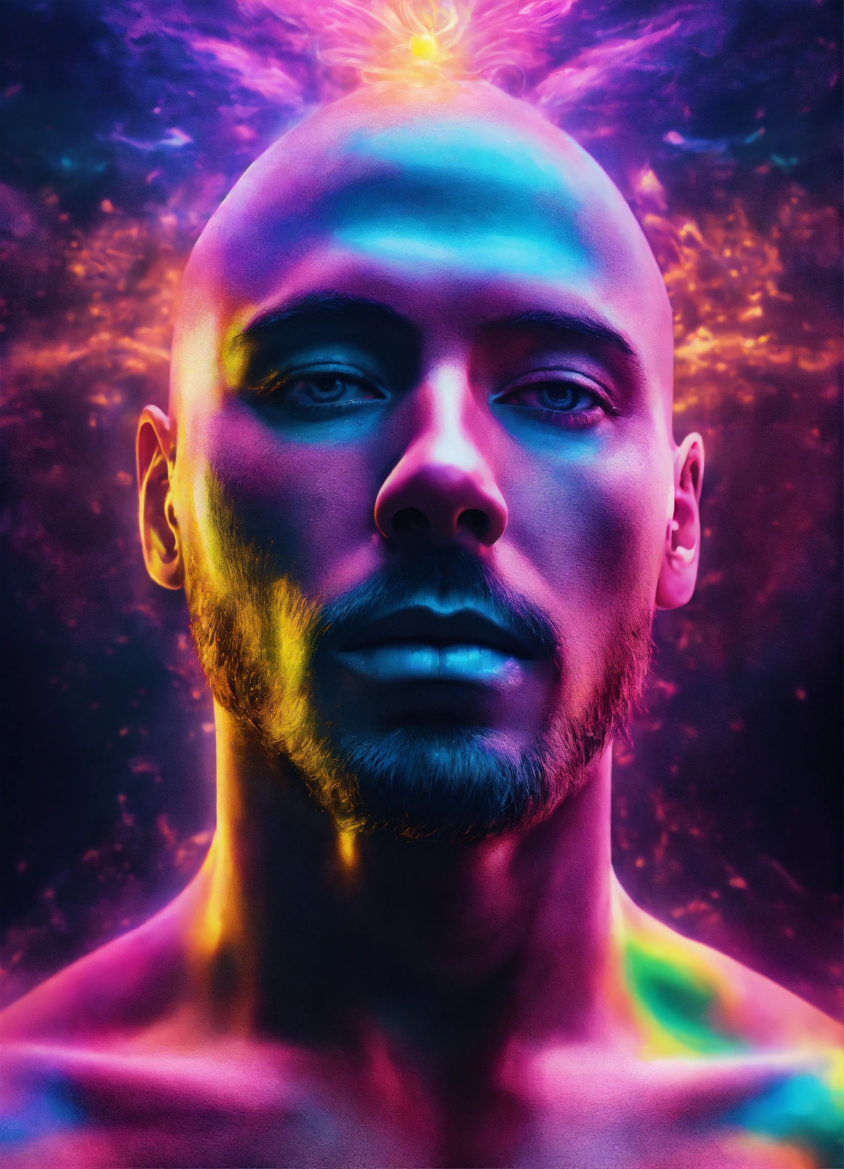 Lexica - The human soul, well built man standing looking at the camera ...